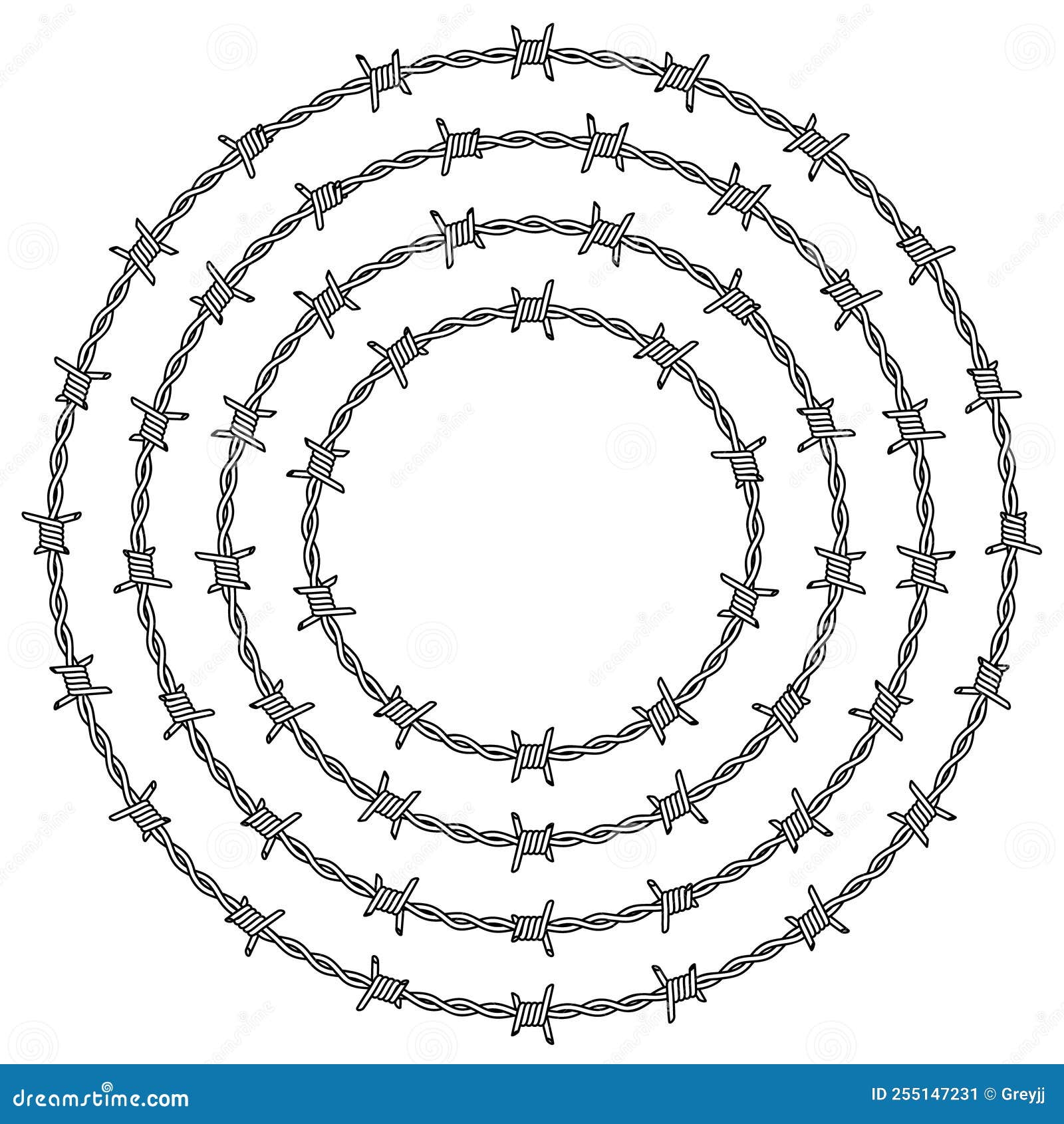 Vector Circles of Barbed Wire Stock Vector - Illustration of guard ...