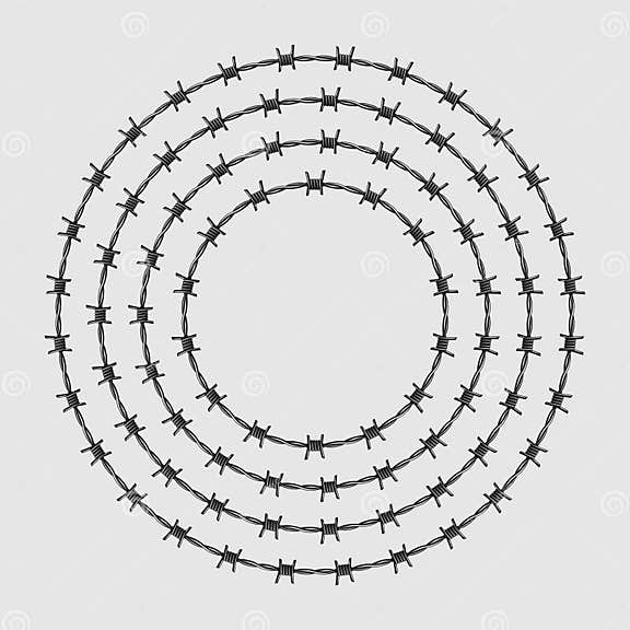 Vector Circles of Barbed Wire, Silhouette Stock Vector - Illustration ...