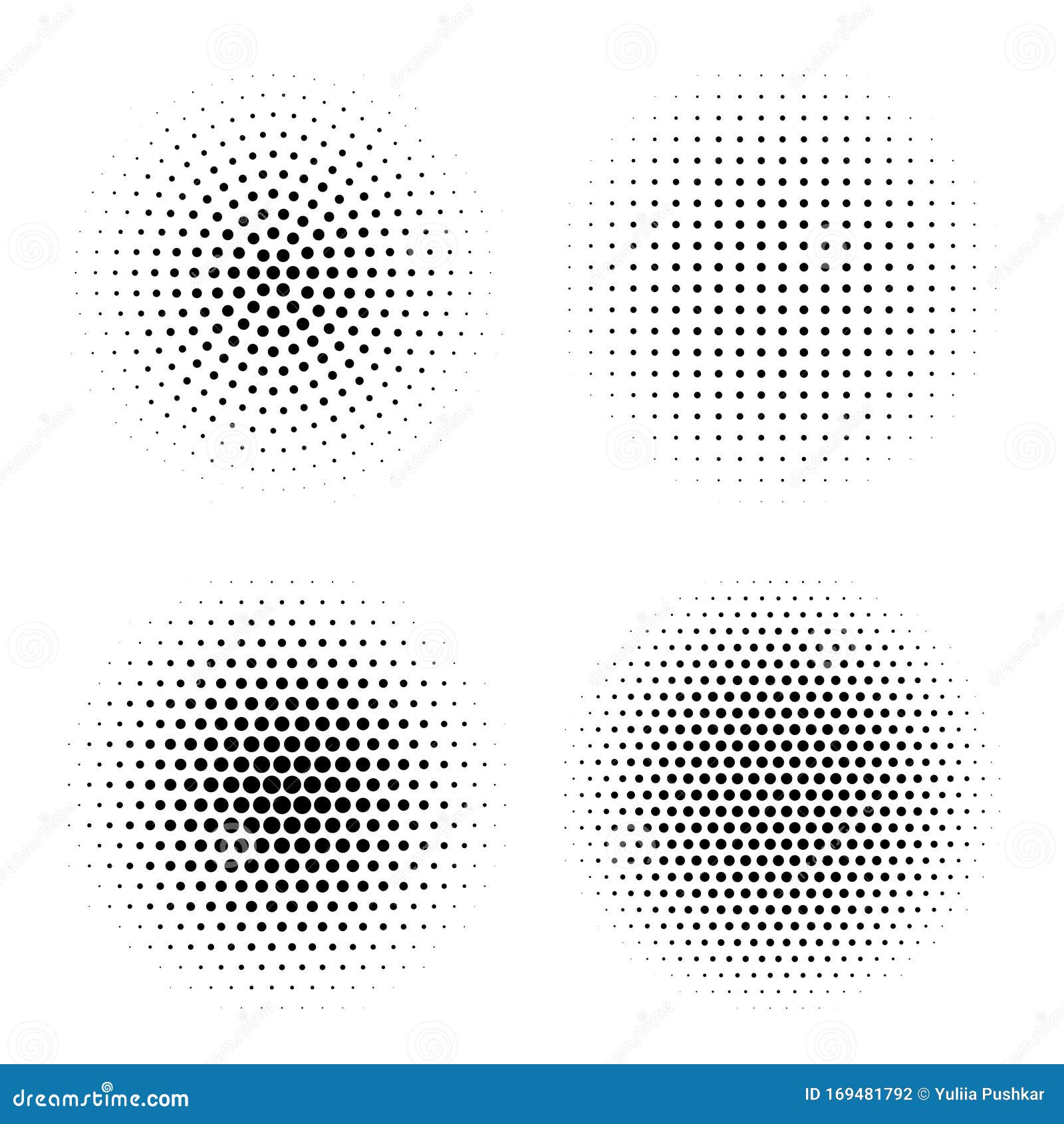 Vector Circles with Dotts. Abstract Halftone Geometric Gradation Stock ...