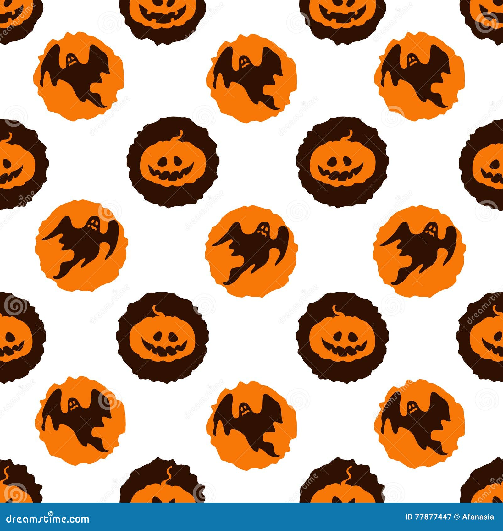 Vector Circles Halloween Background with Pumpkins Stock Vector ...