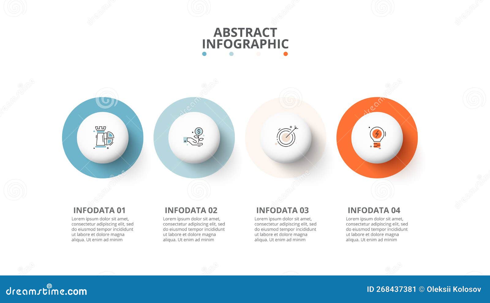 Vector Circles with Shadows. Infographic Template with 4 Opions or ...