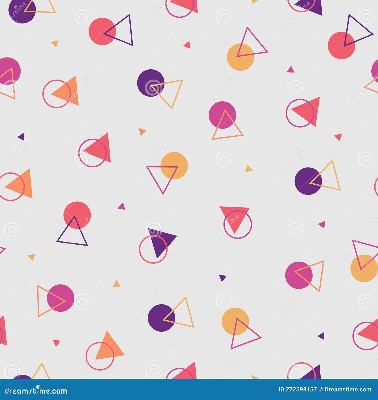 Vector Circles, Triangles with Silhouettes Repeating Pattern Background ...