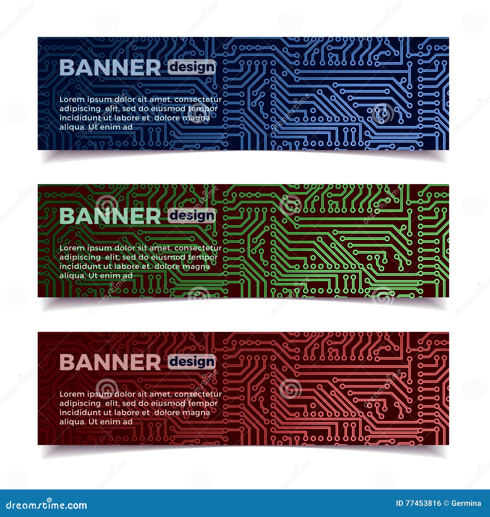 Circuitry Banners Vector Illustration | CartoonDealer.com #7006896