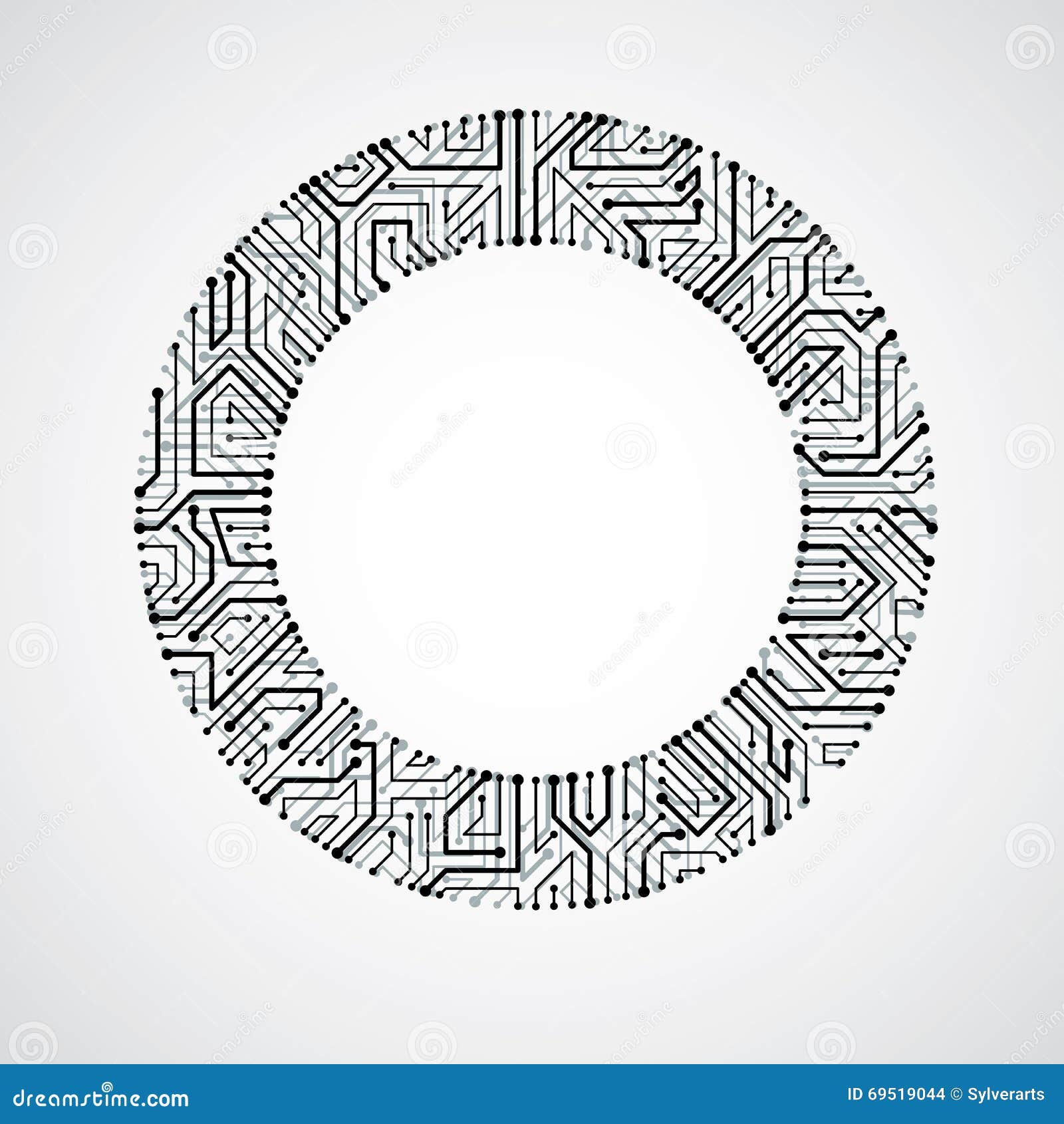 Vector Circuit Board Circle, Digital Technologies Abstraction. B Stock ...