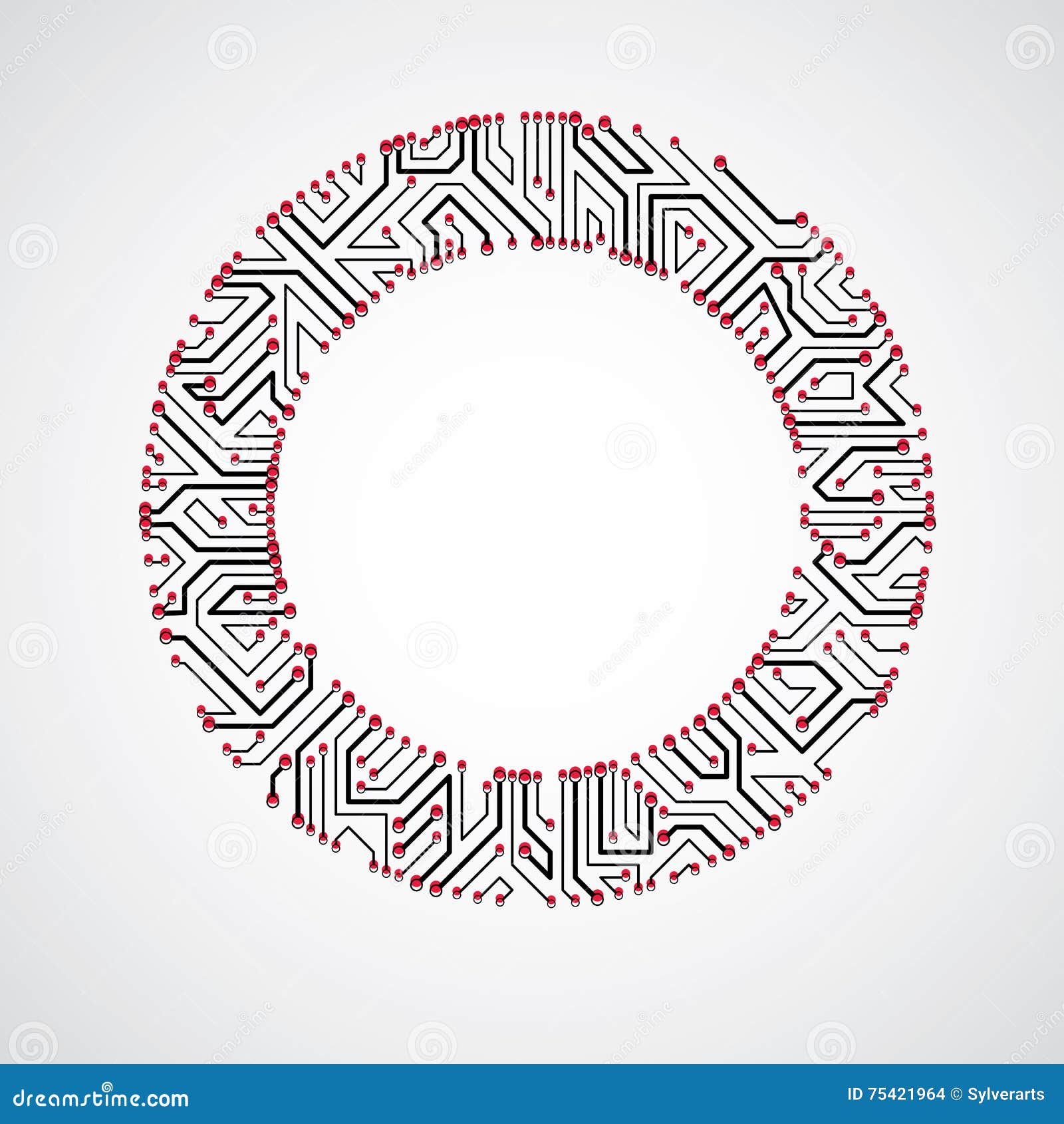 Vector Circuit Board Circle, Digital Technologies Abstraction. Stock ...