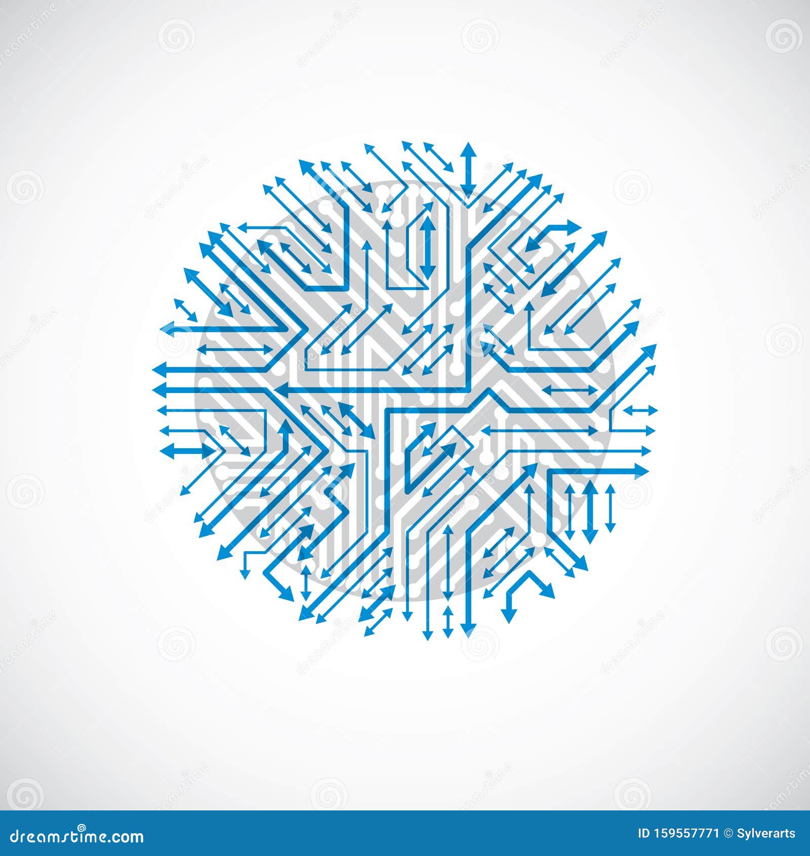 Vector Circuit Board Circle, Digital Technologies Abstraction. Blue ...