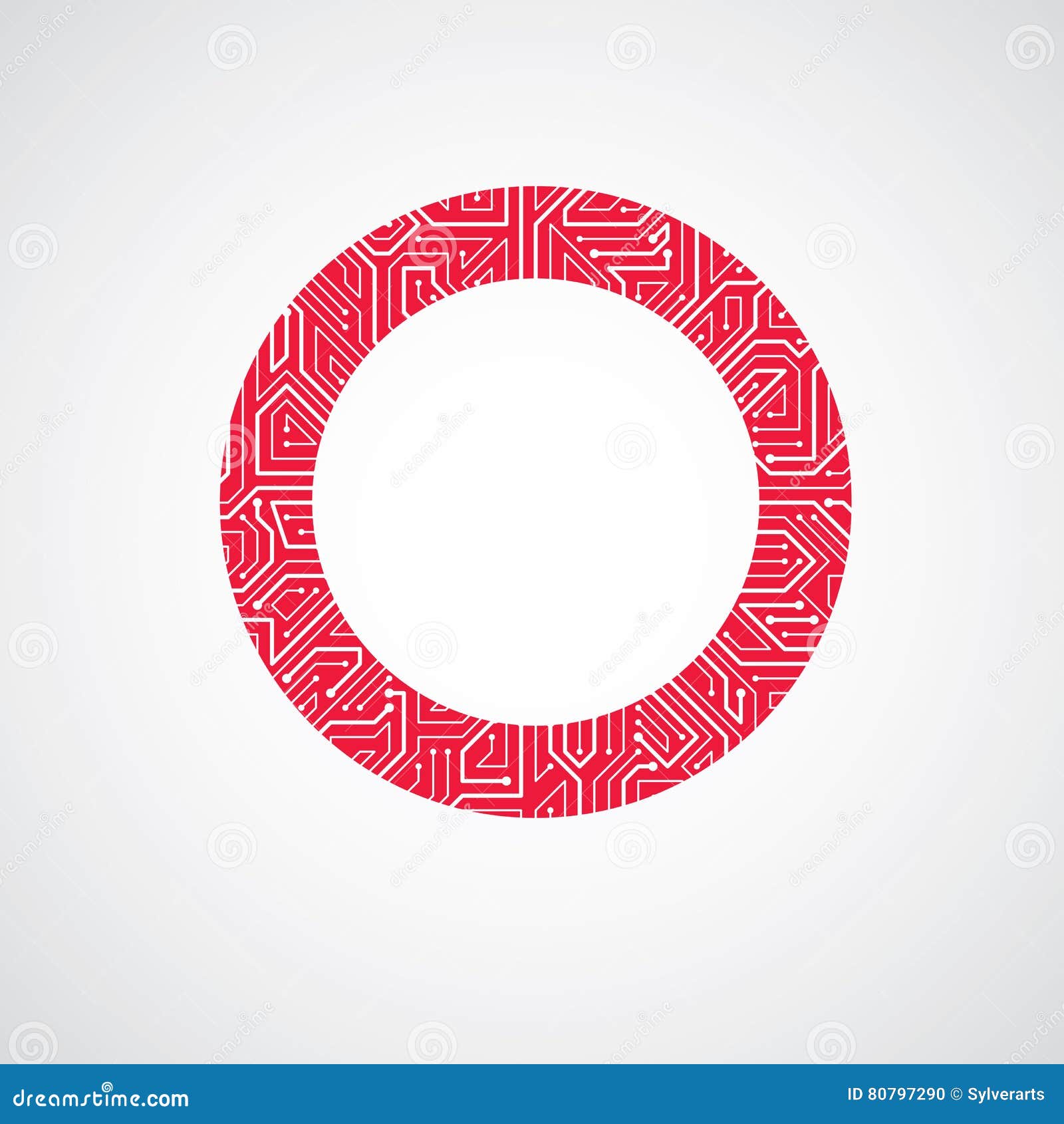 Vector Circuit Board Circle, Digital Technologies Abstraction. R Stock ...