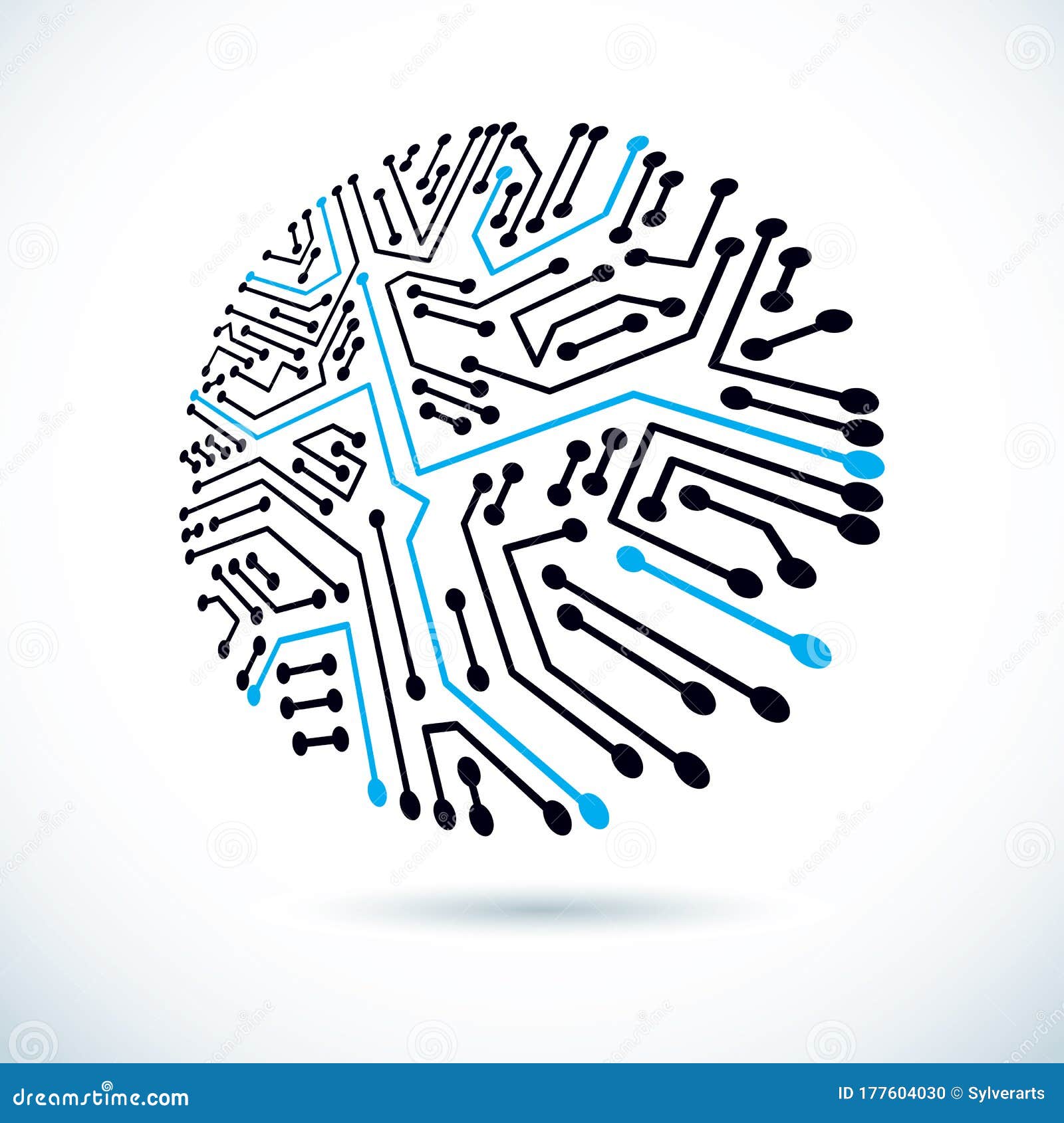 Vector Circuit Board, Digital Technologies Abstraction. Computer ...