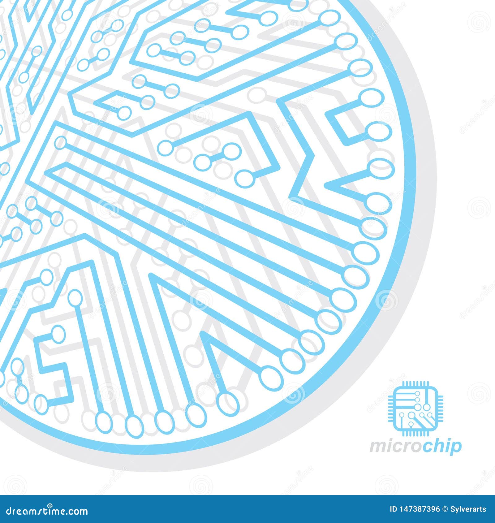 Vector Circuit Board, Digital Technologies Abstraction. Computer ...