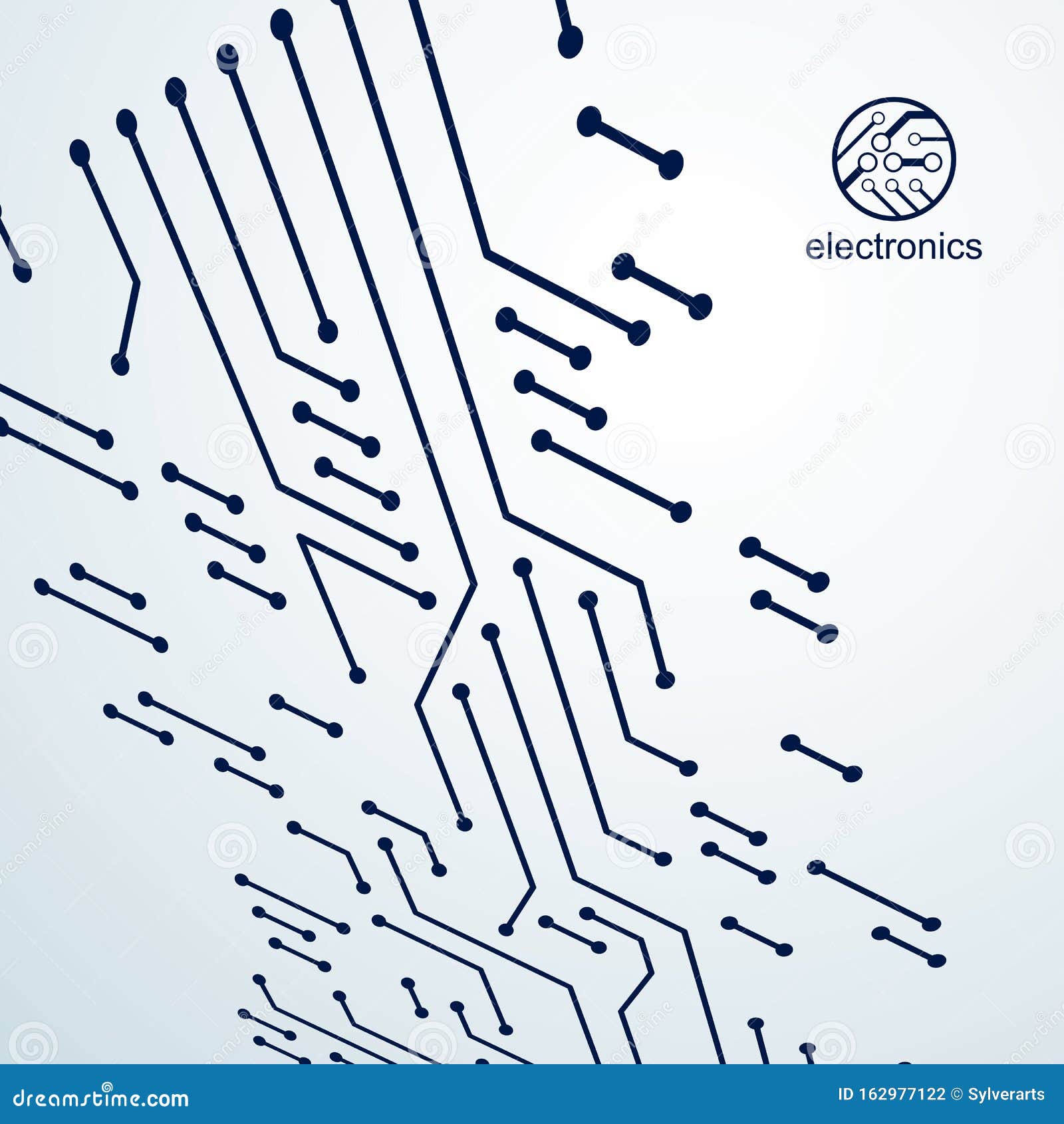 Vector Circuit Board, Digital Technologies Abstraction. Computer Microprocessor Scheme ...