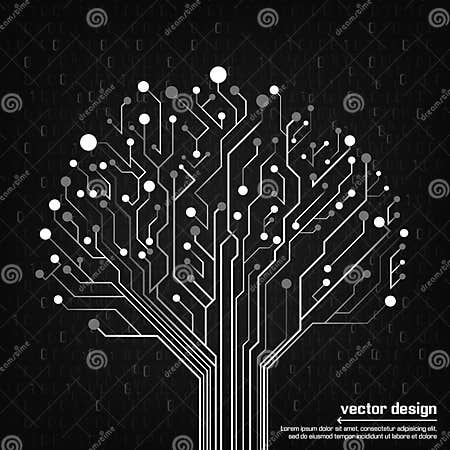 Vector Circuit Board Electronic Tree Stock Vector - Illustration of ...