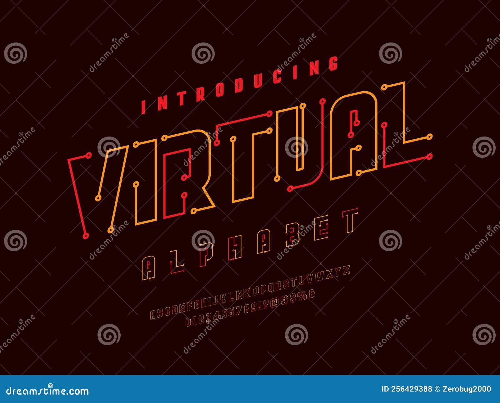 Circuit font stock vector. Illustration of electronics - 256429388 Circuit font stock vector. Illustration of electronics - 256429388