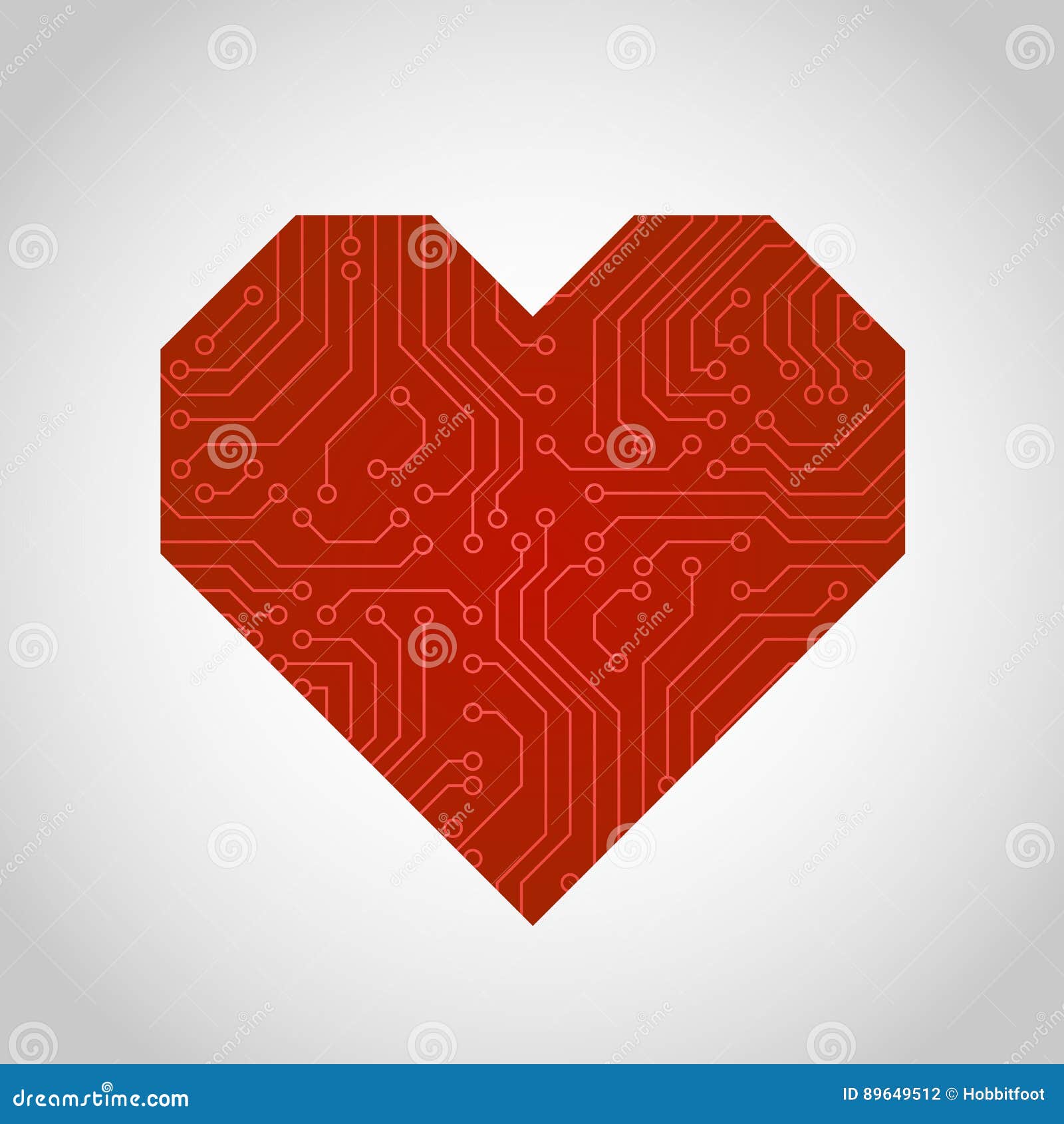 Vector Circuit Board or Microchip Heart. Stock Vector - Illustration of ...