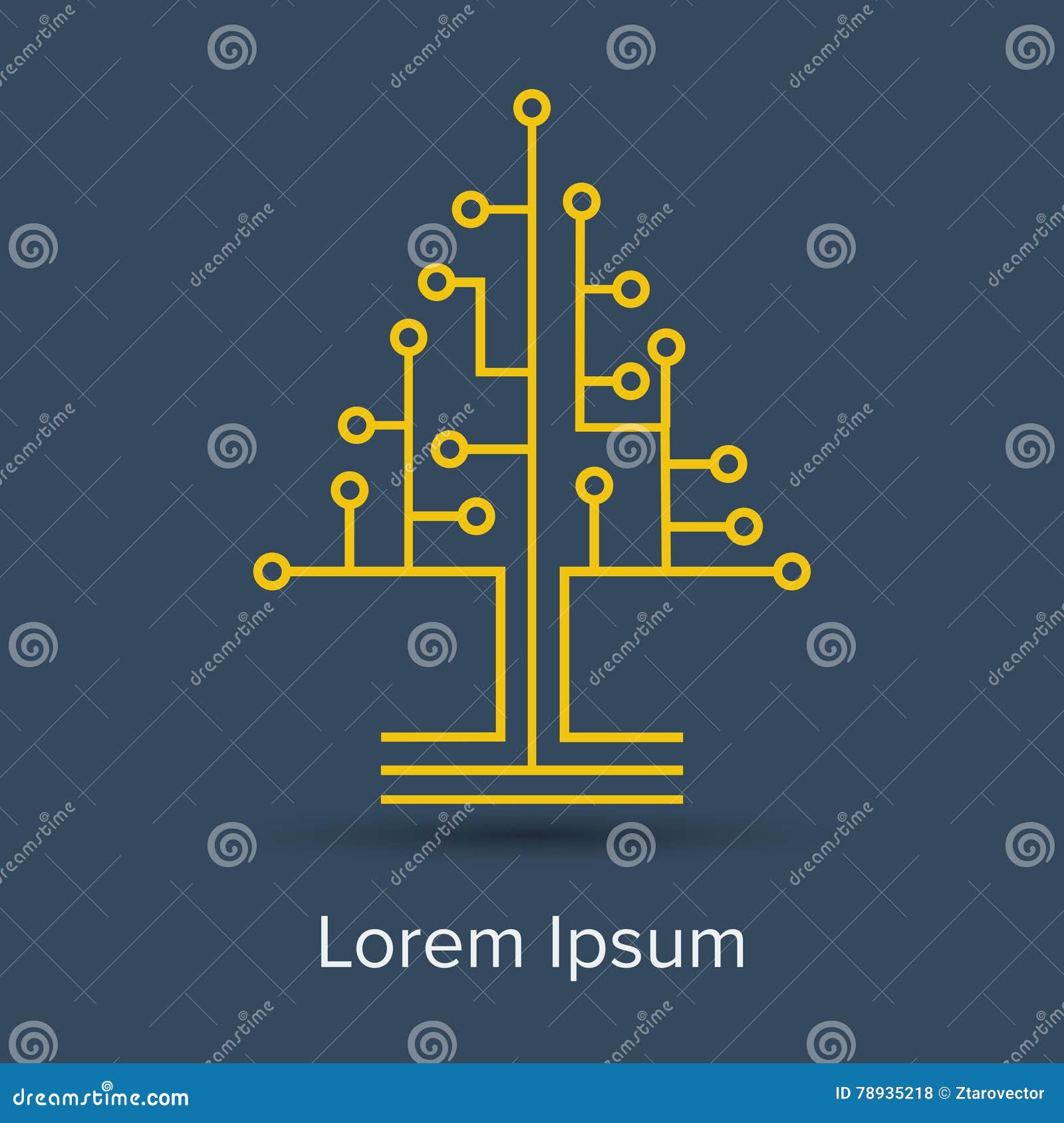 Vector circuit board tree stock vector. Illustration of abstract - 78935218