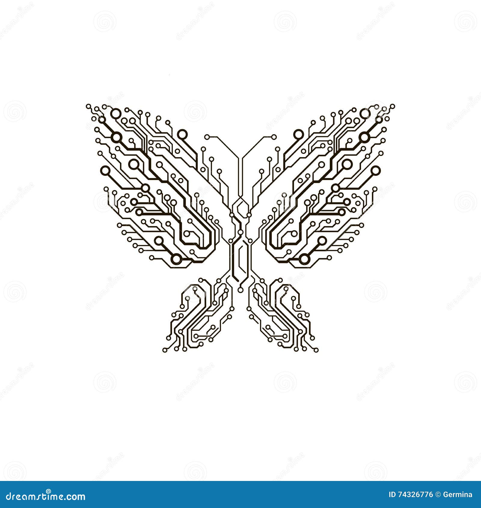 Vector Circuit With Brain Technology Background. Concept Illust ...