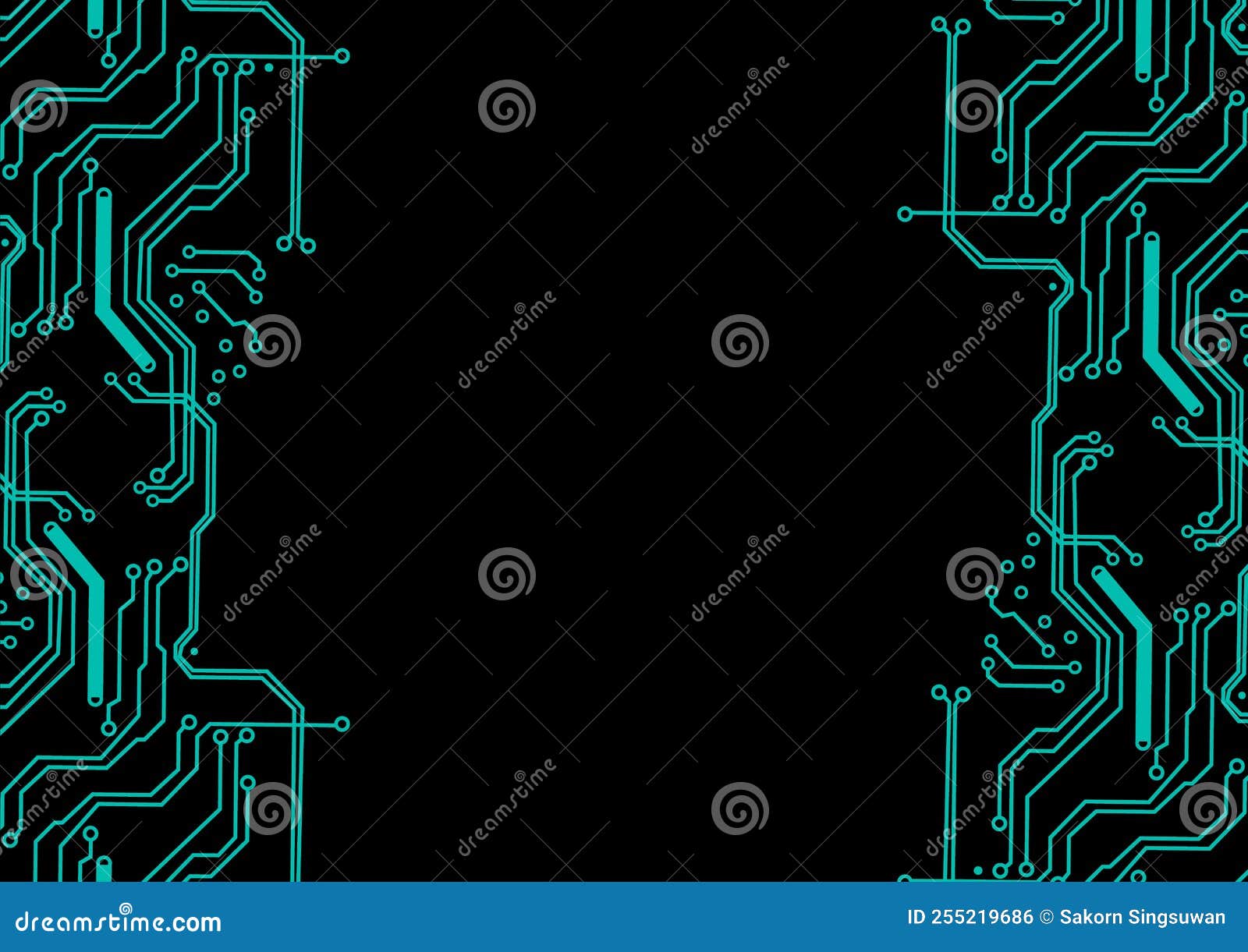 Vector Circuit Digital Technology Elements Design Background Concept ...