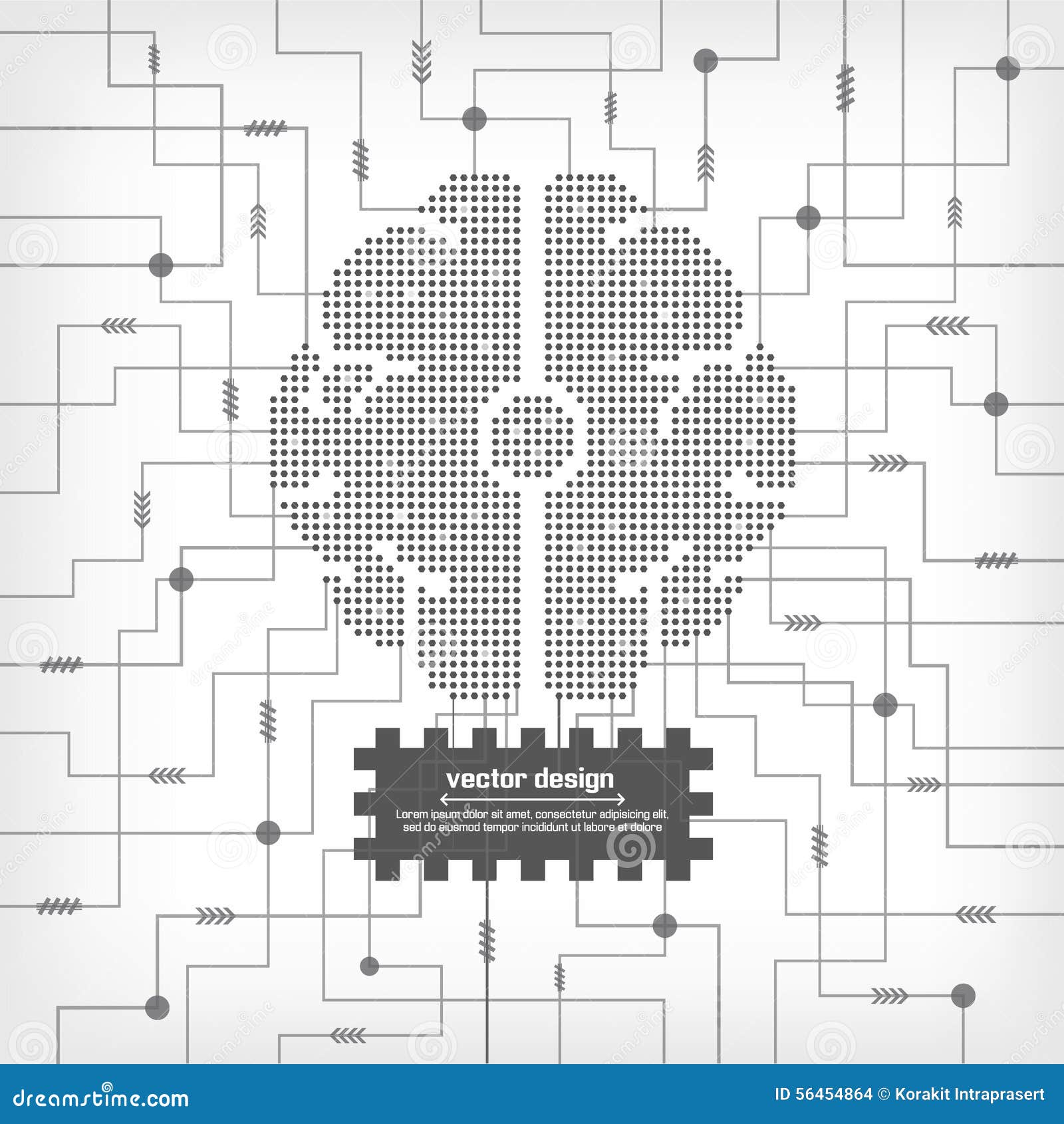 Vector Circuit Electric Brain Stock Vector - Illustration of innovative ...