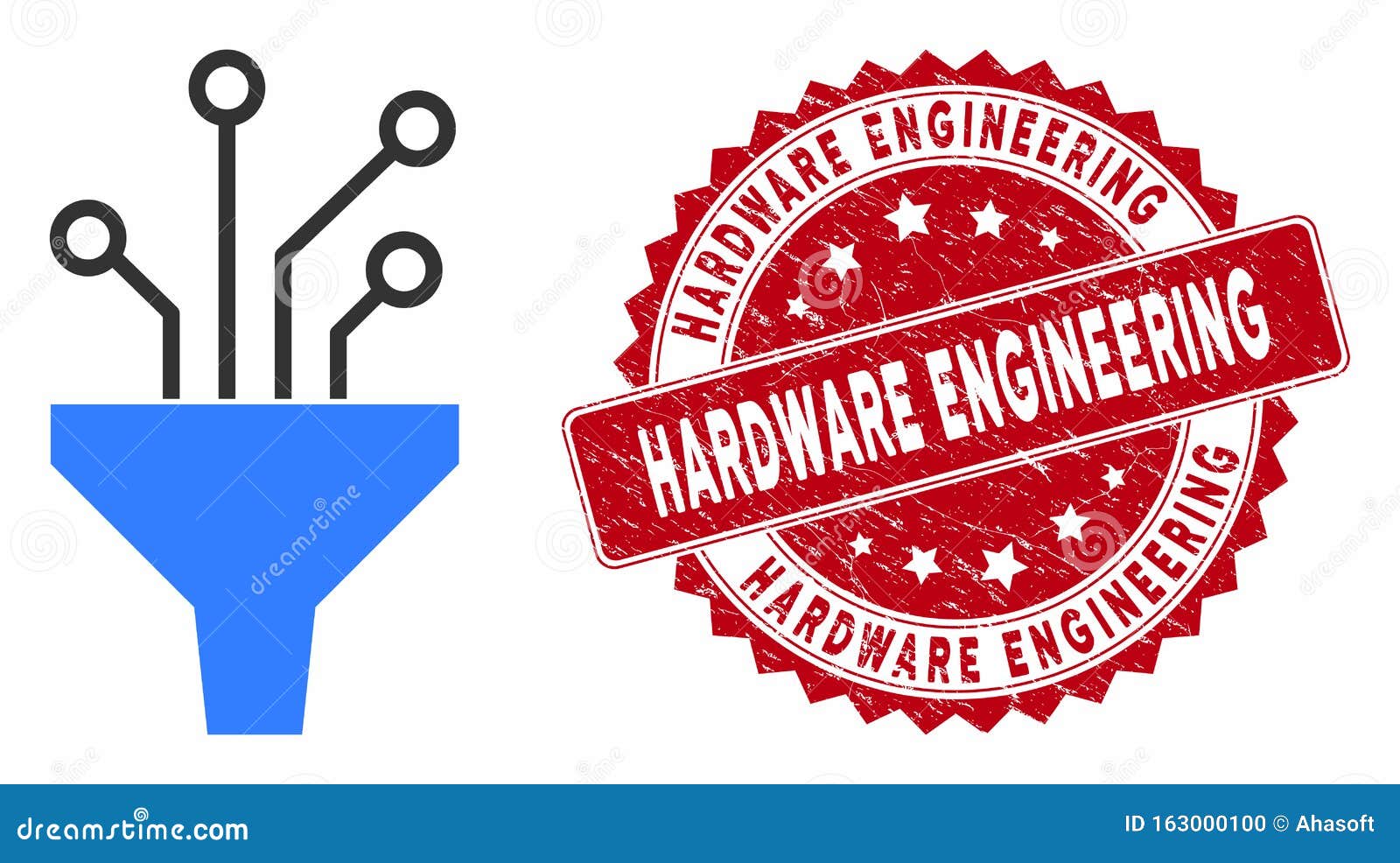 Circuit Filter Icon with Grunge Hardware Engineering Stamp Stock ...