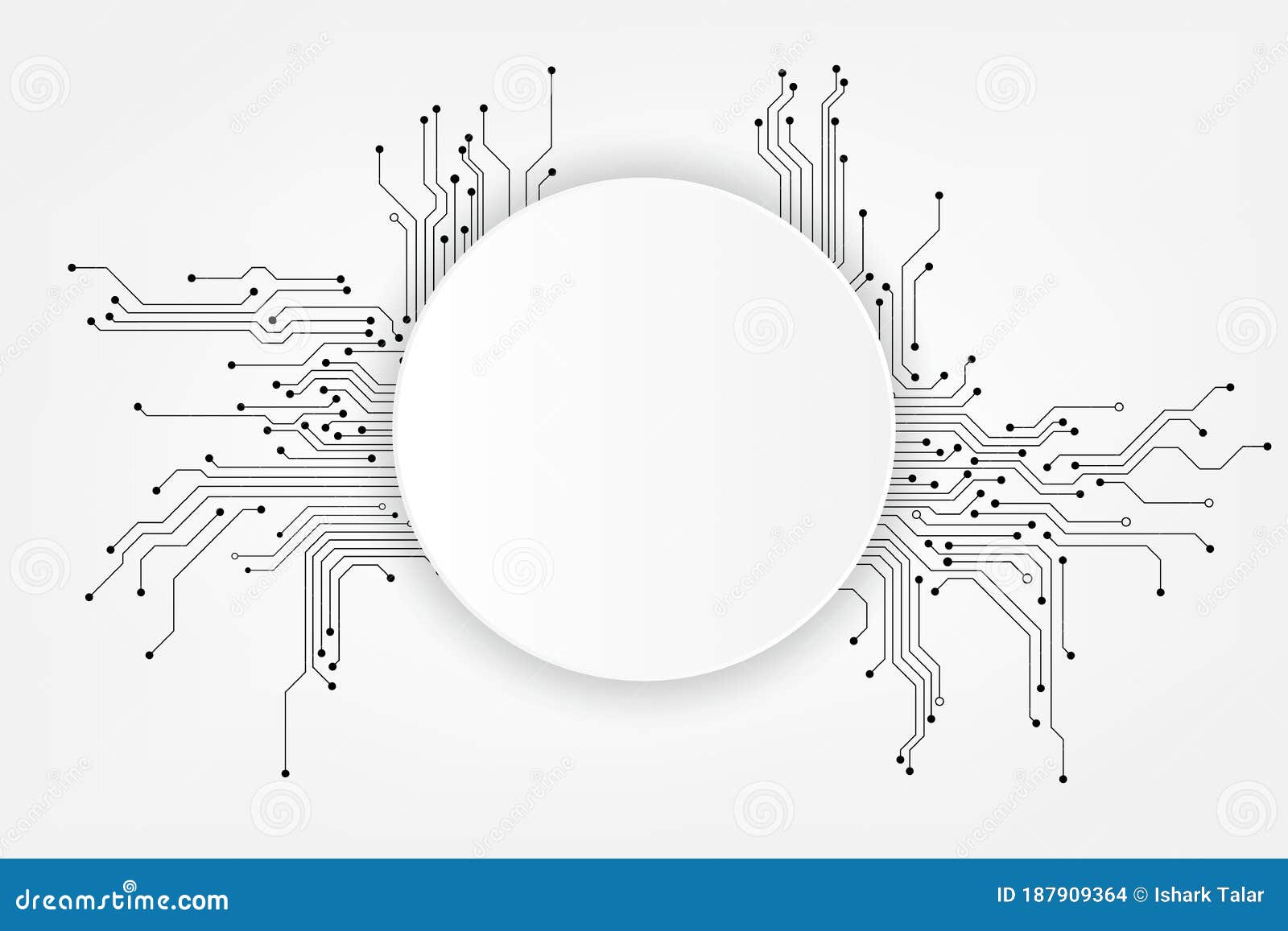 Vector Circuit Frame On White White Screen For Communication Technology ...