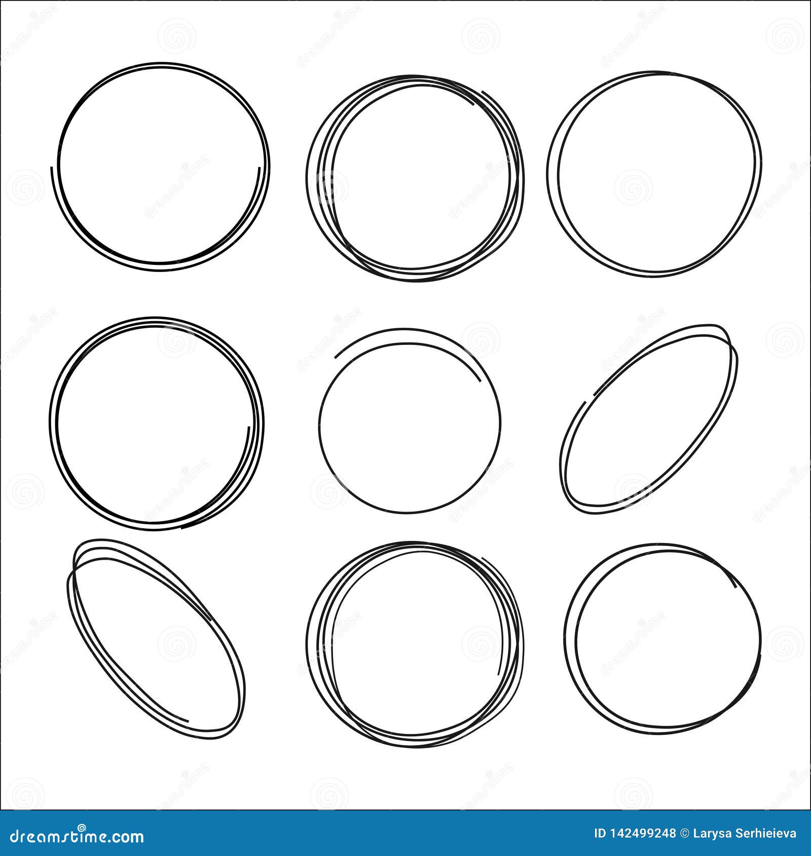 Vector Circular Doodle, Ellipses, Circles for Text, Design Element ...