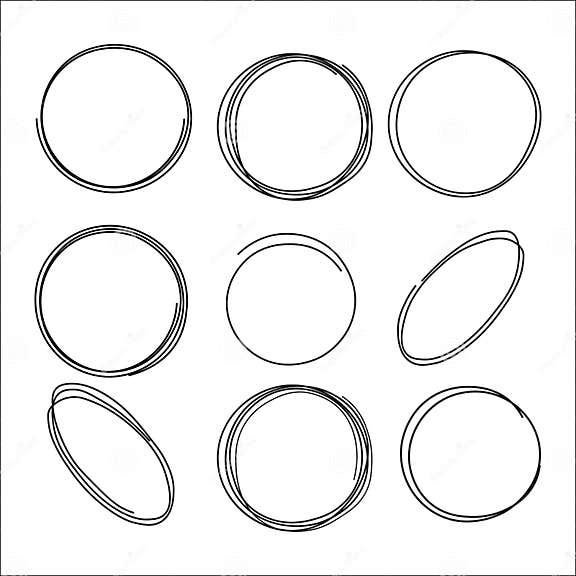 Vector Circular Doodle, Ellipses, Circles for Text, Design Element ...