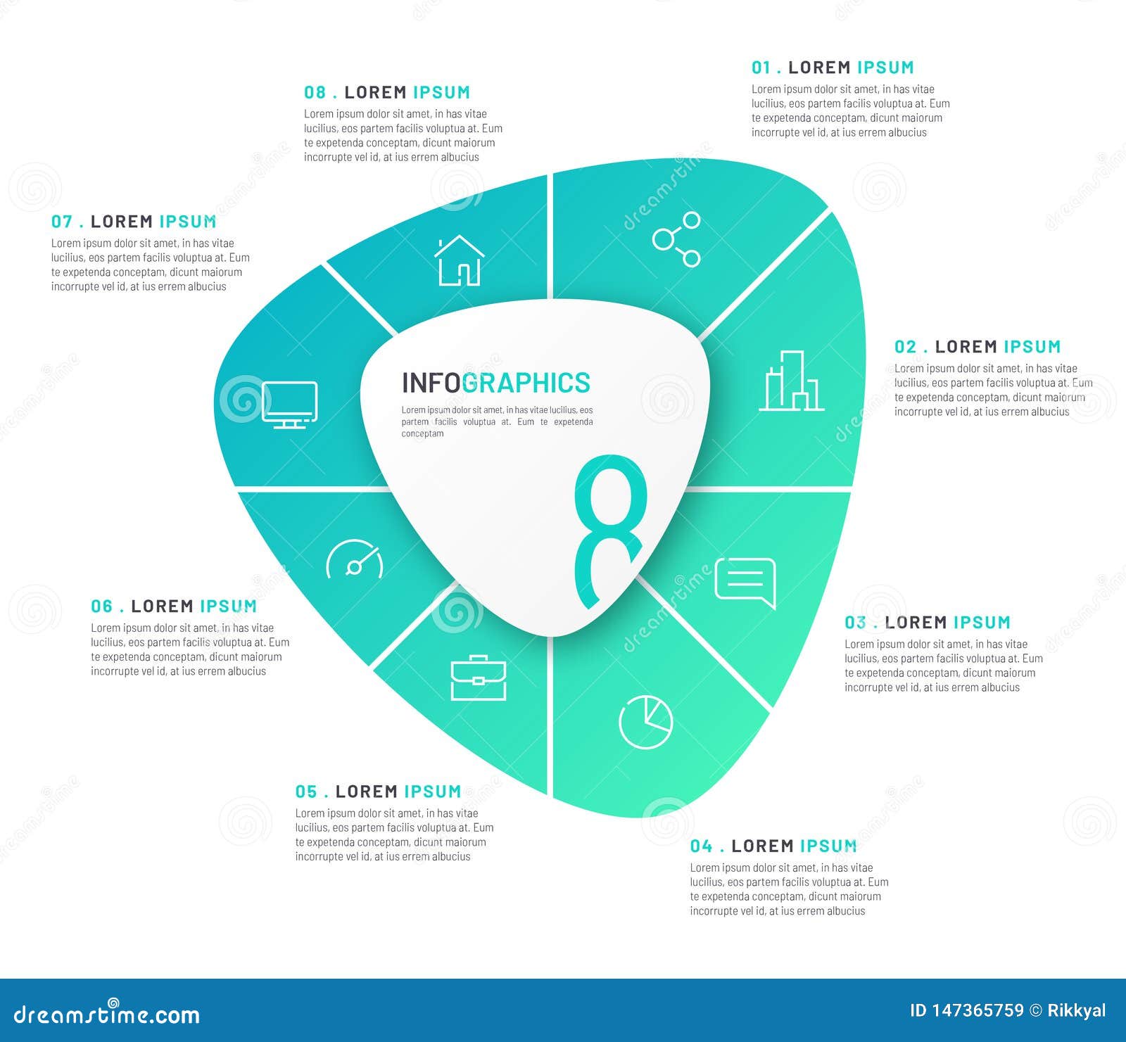 Vector Circular Infographic Template in the Form of Abstract Shape ...