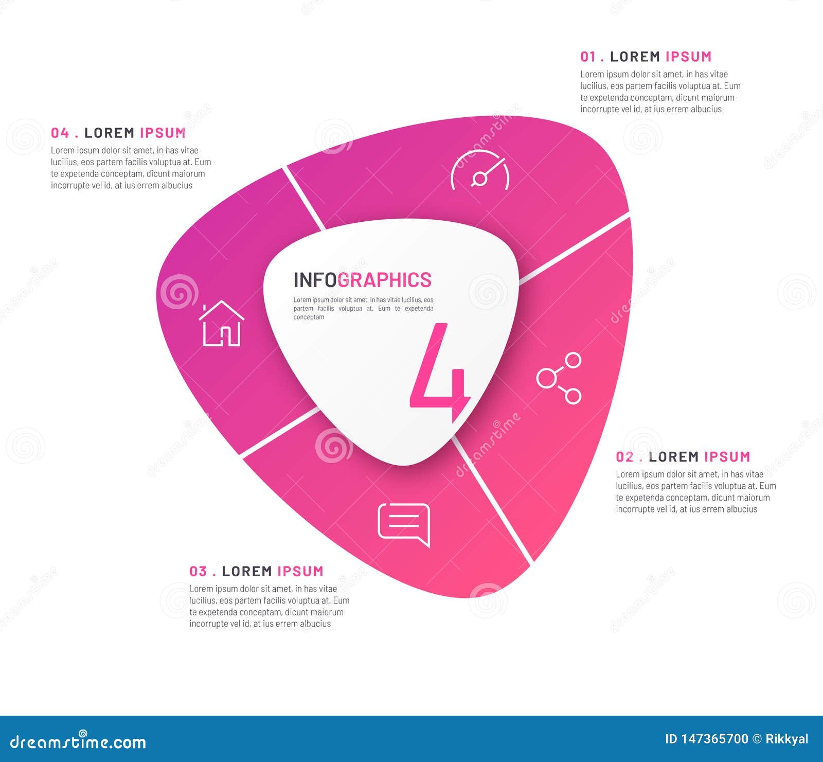 Vector Circular Infographic Template in the Form of Abstract Shape ...