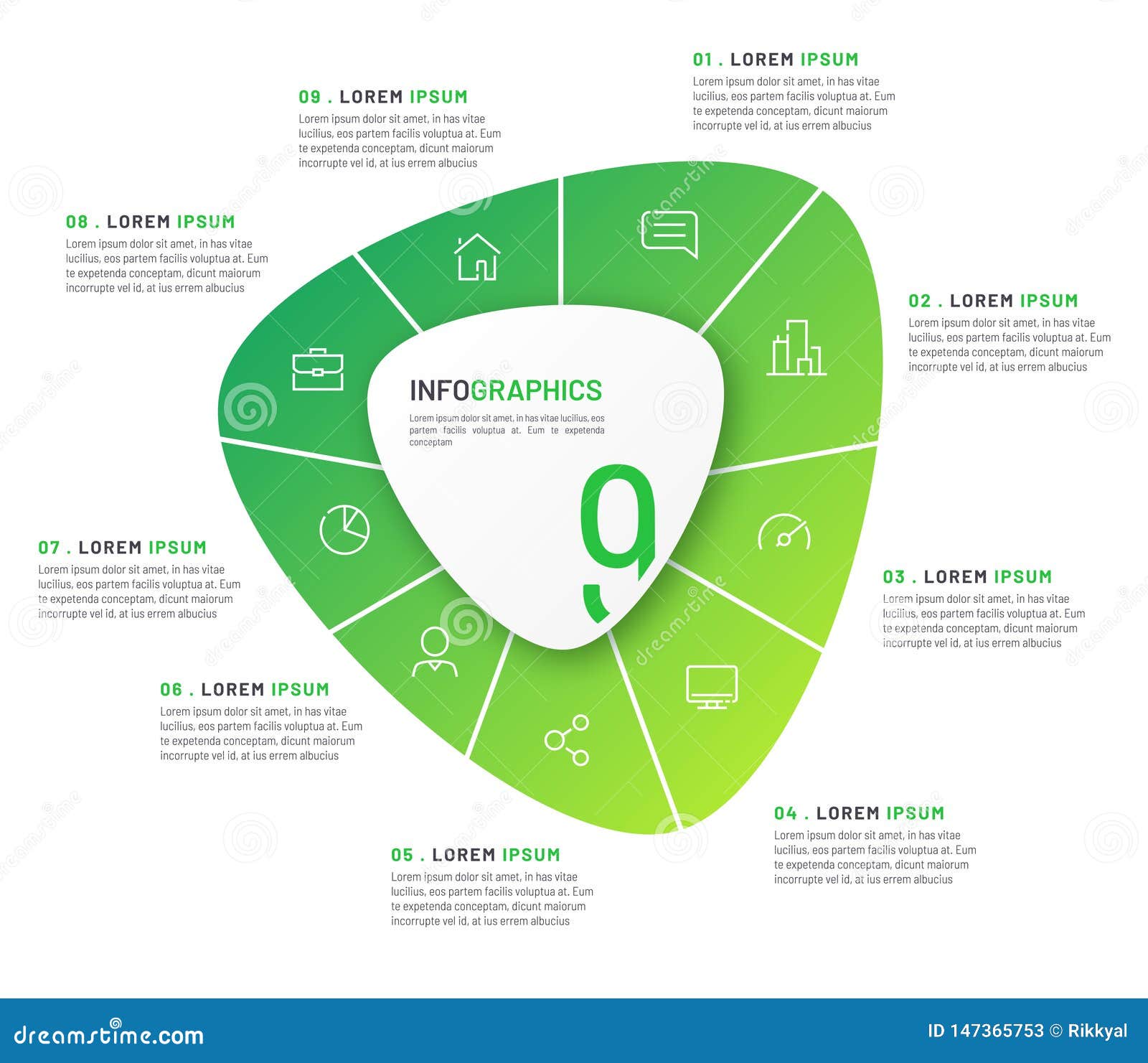 Vector Circular Infographic Template in the Form of Abstract Shape ...