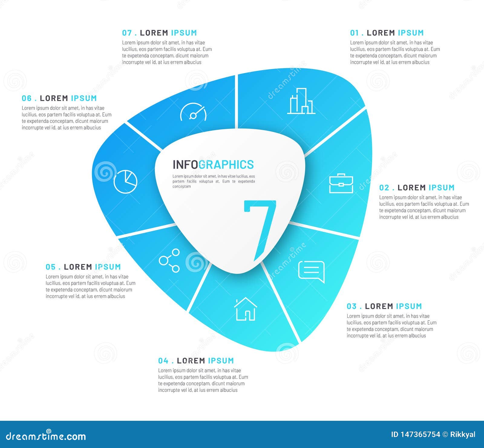Vector Circular Infographic Template in the Form of Abstract Shape ...