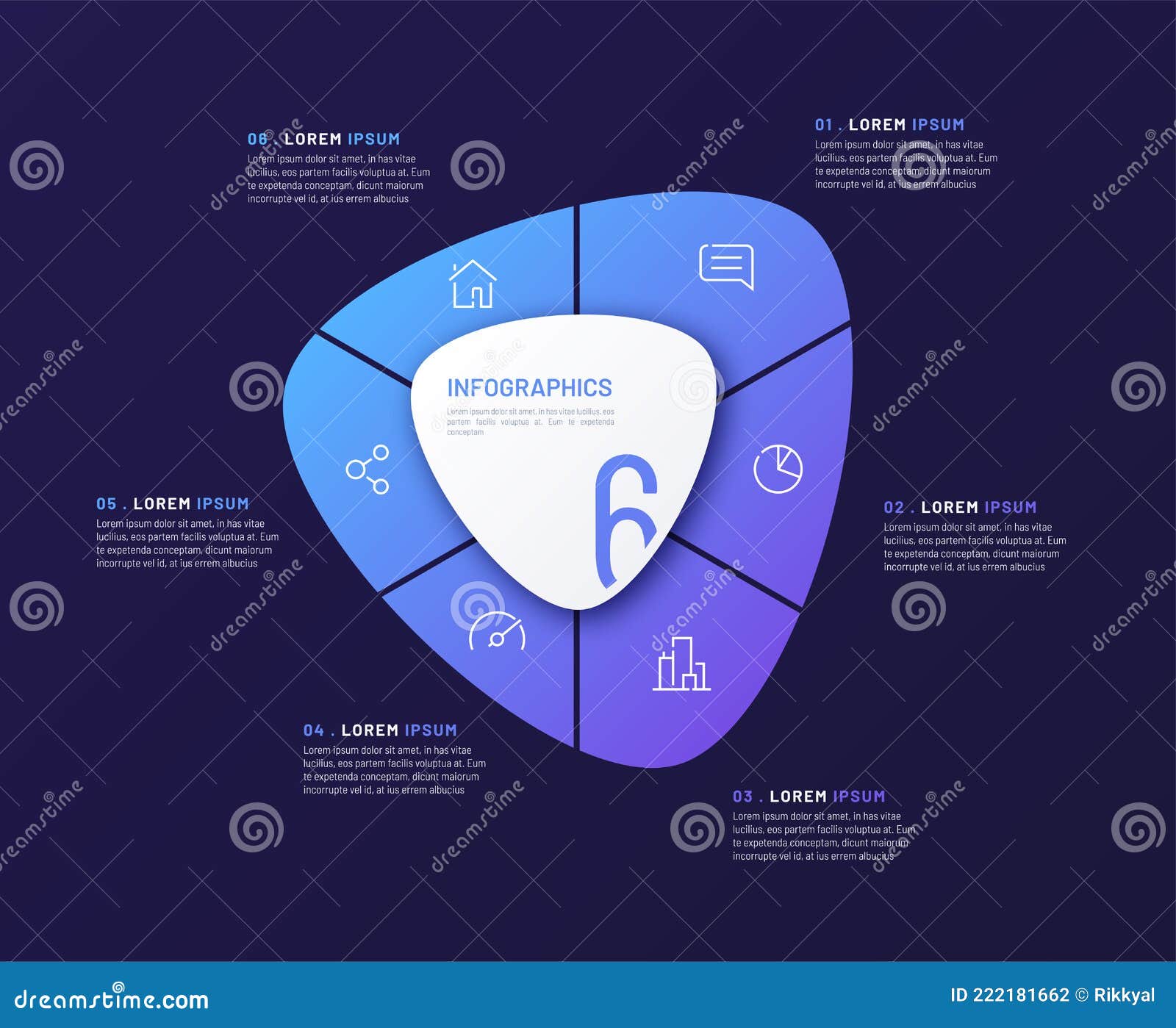 Vector Circular Infographic Template in the Form of Abstract Shape ...