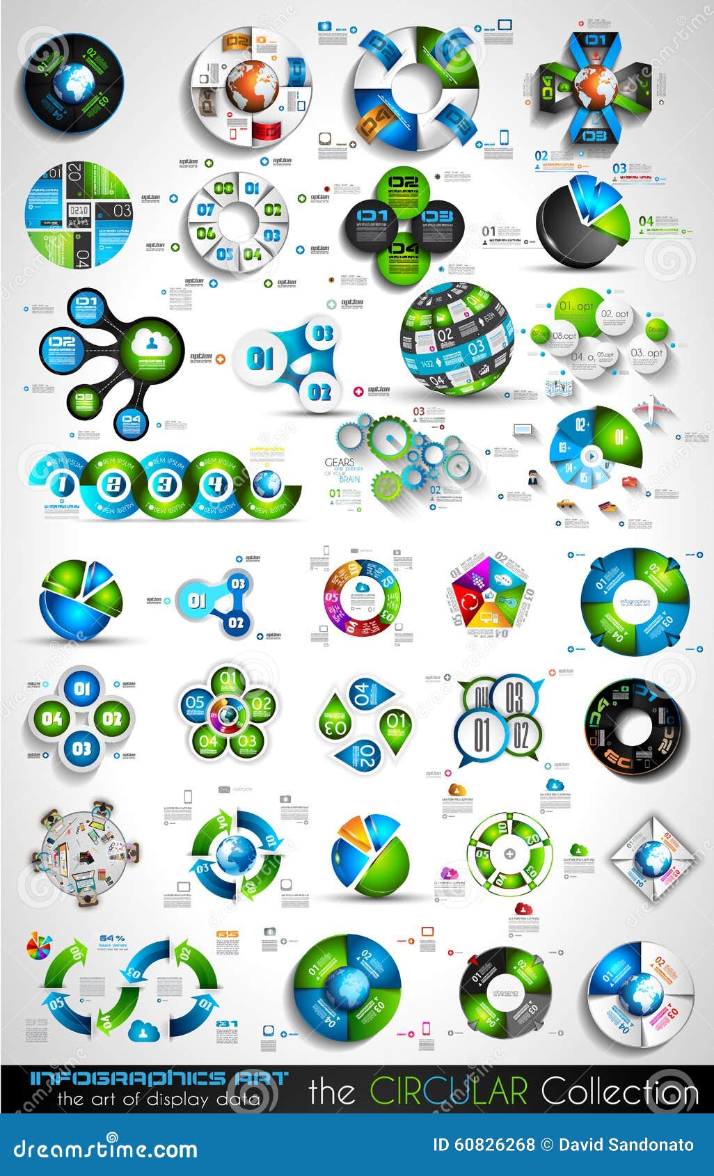 Vector Circular Infographics BIG Collection For Your Graphs Stock ...