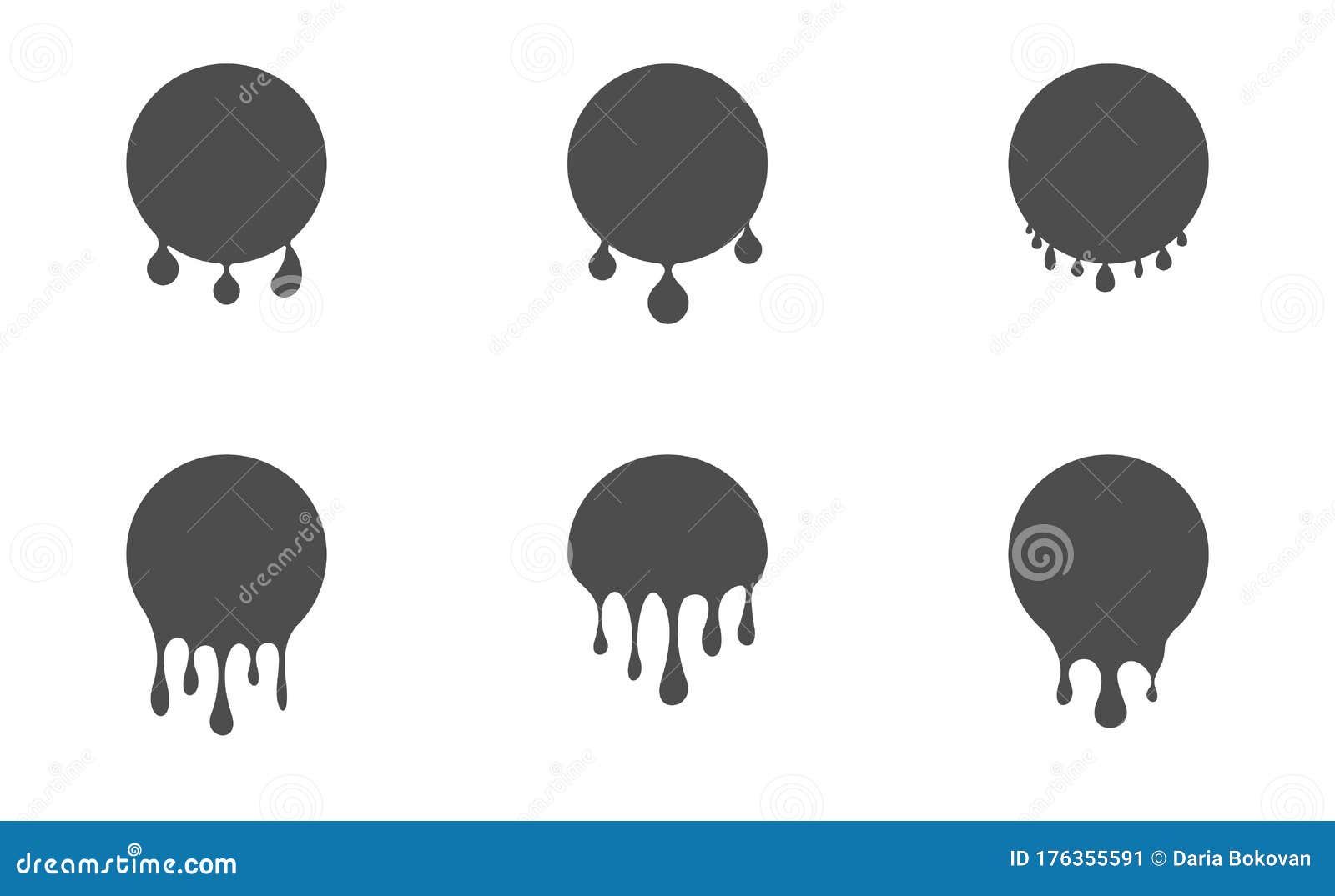 Black dripping ink set stock illustration. Illustration of imprint ...