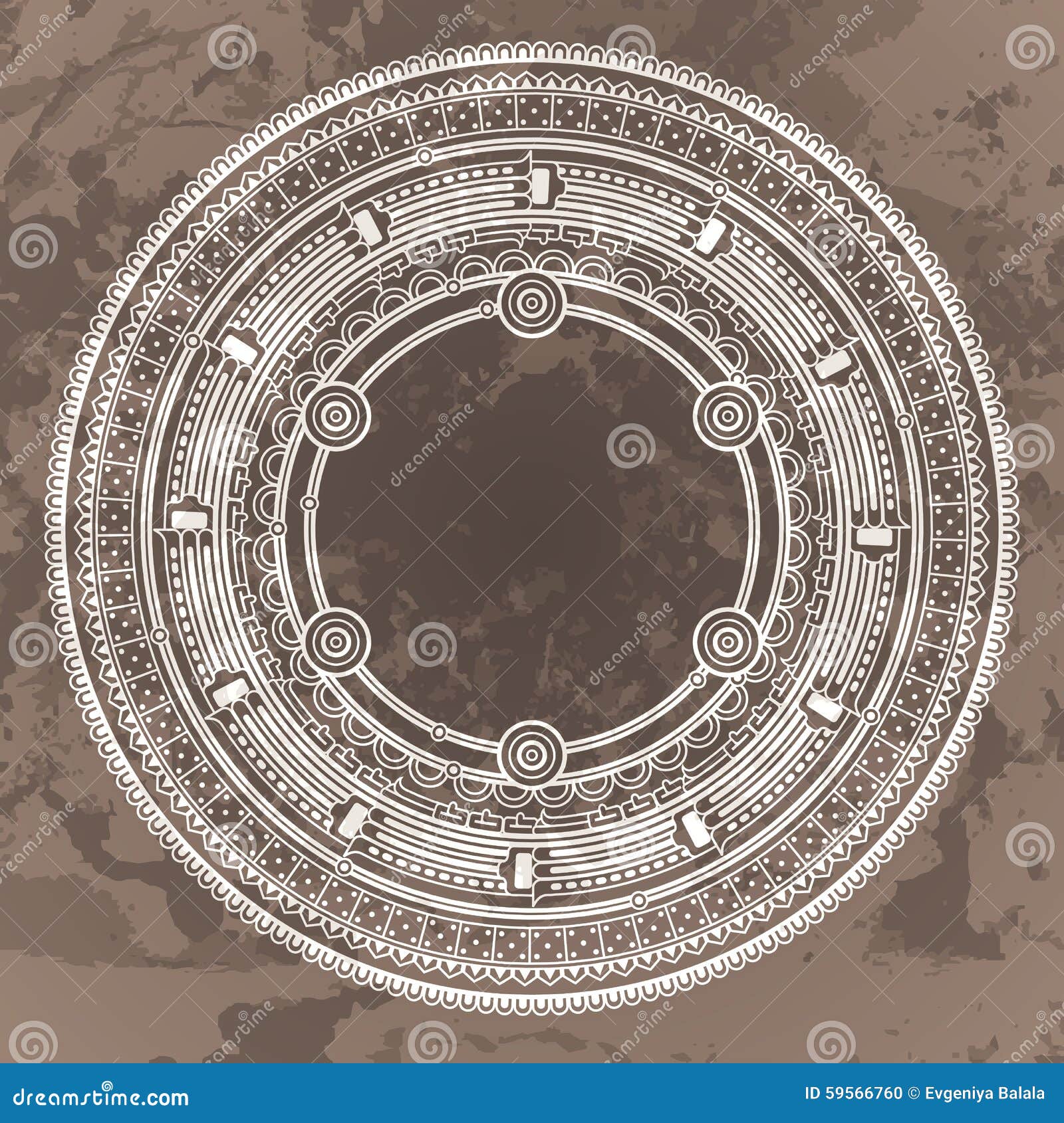Vector Circular Pattern in the Style of the Aztec Stock Vector ...