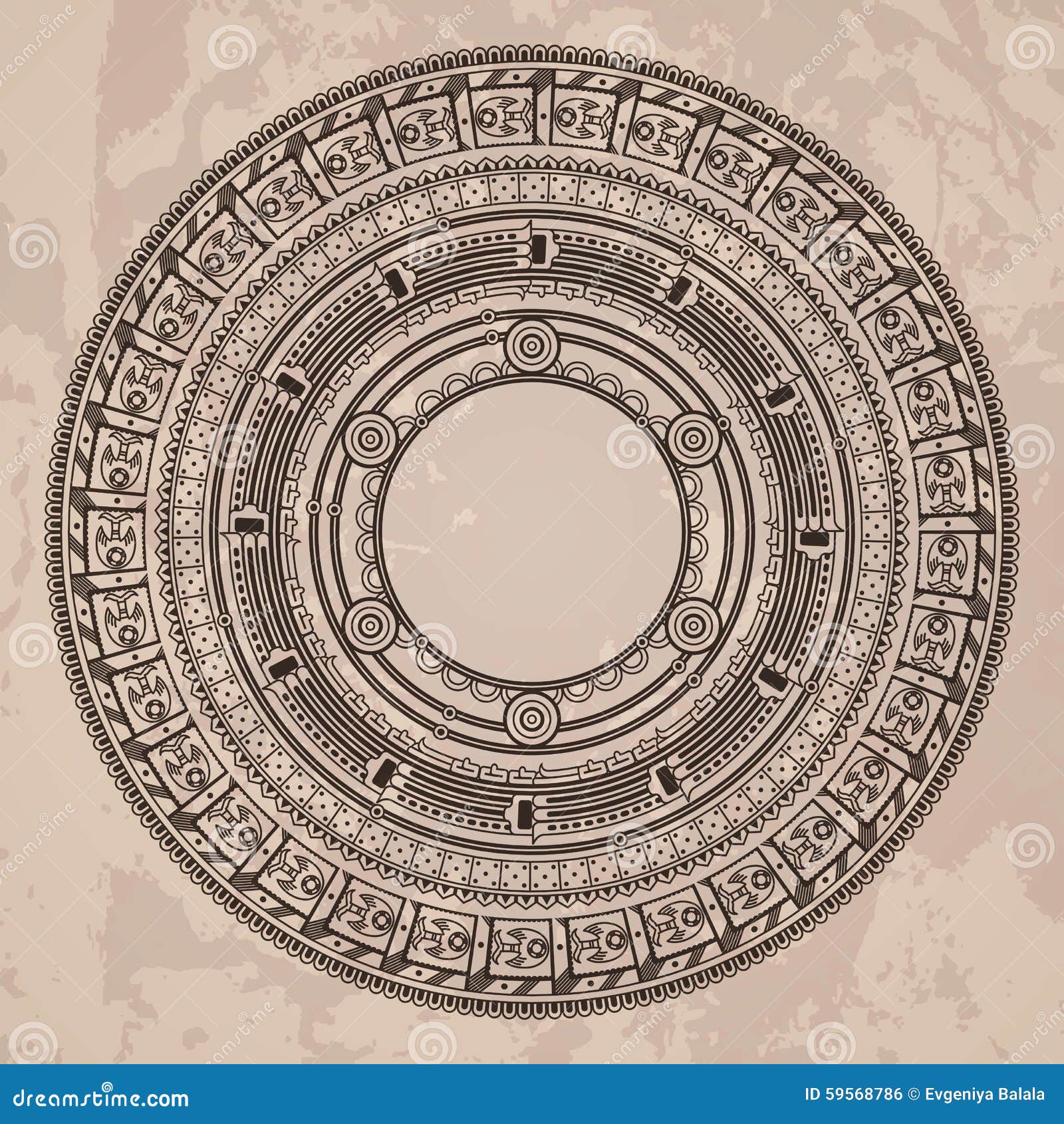 Vector Circular Pattern in the Style of the Aztec Stock Vector ...