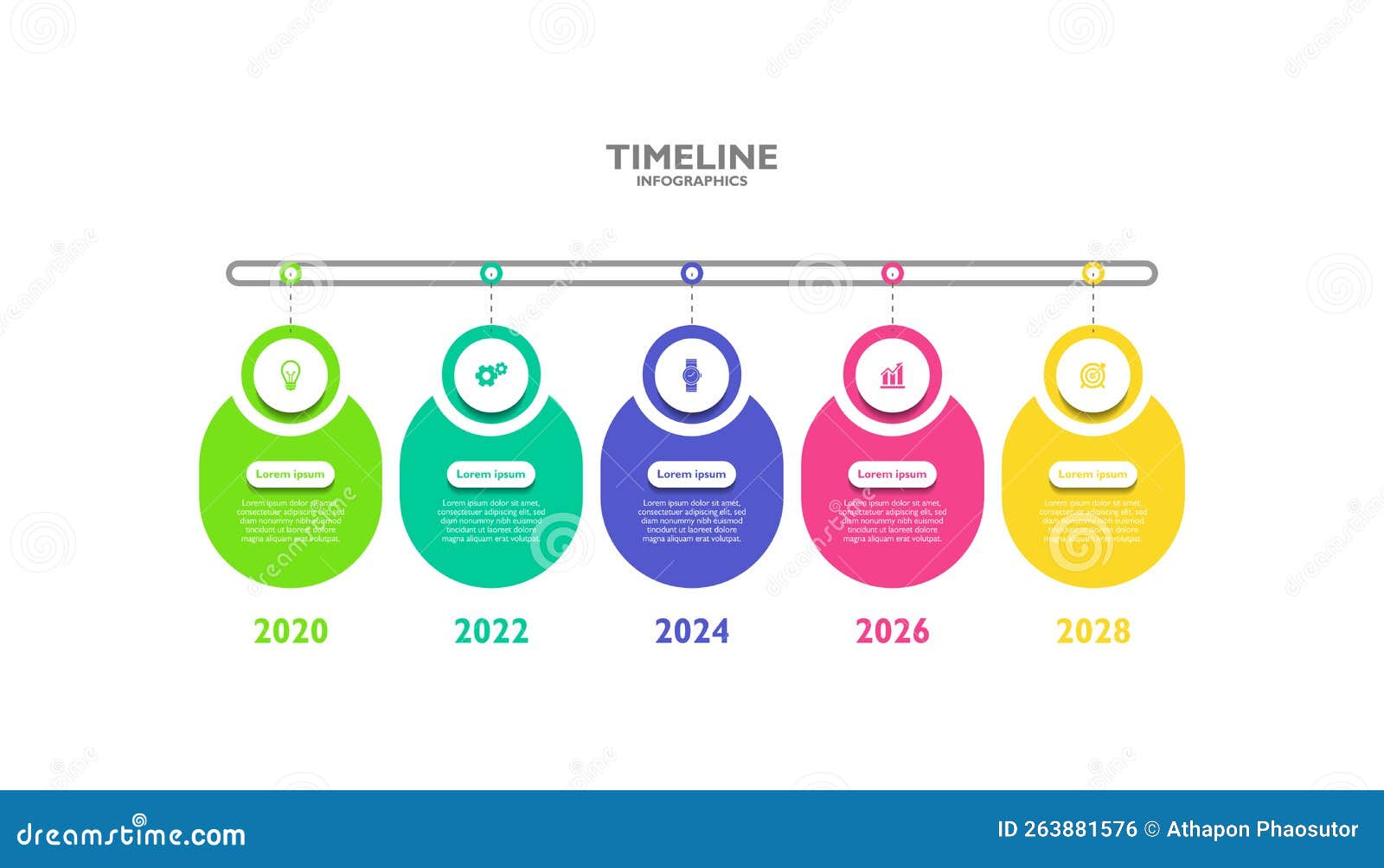 Vector Circular Timeline Infographics Template Icons Design Stock ...