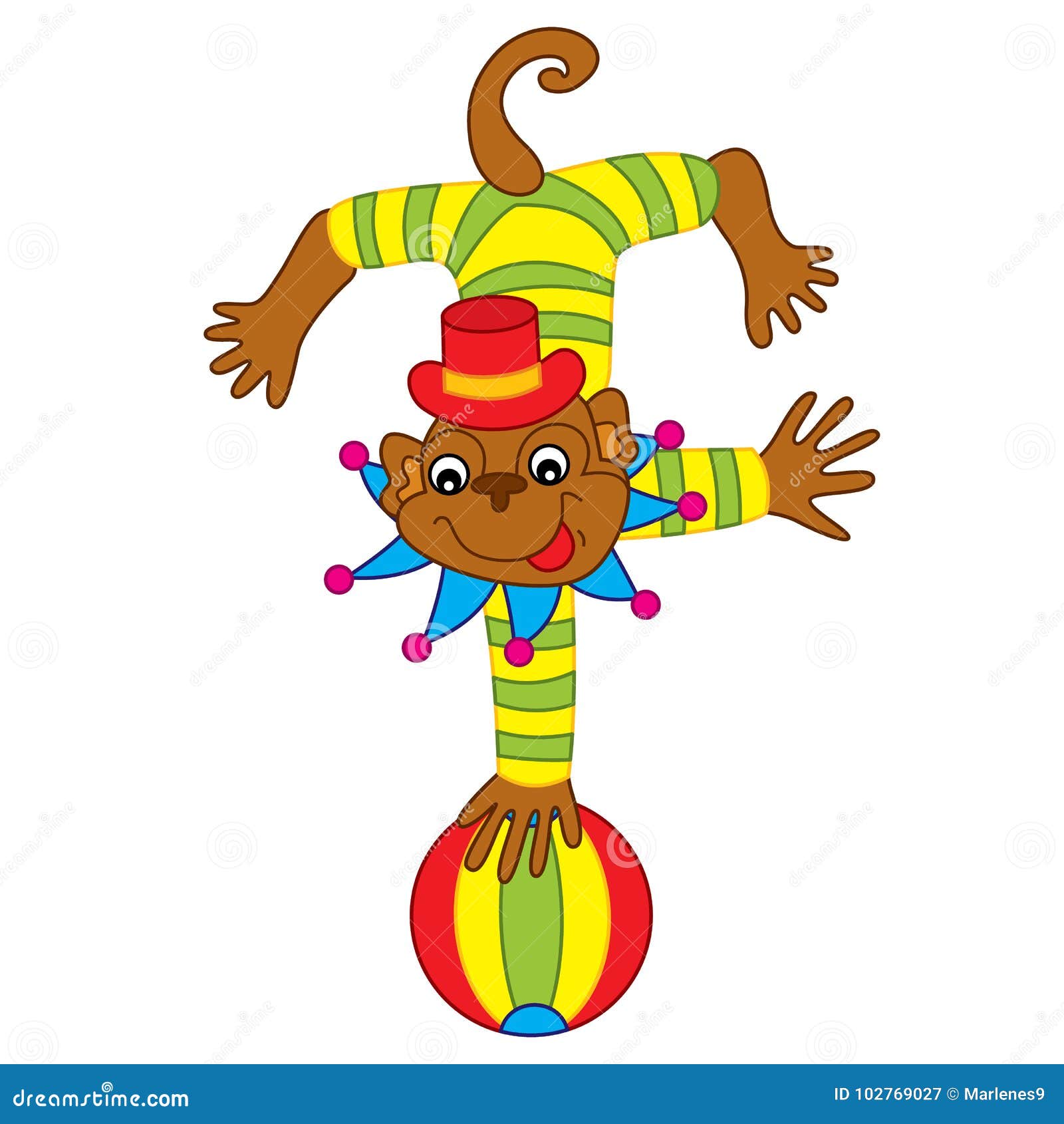Vector Circus Monkey Performing Stock Vector - Illustration of digital ...