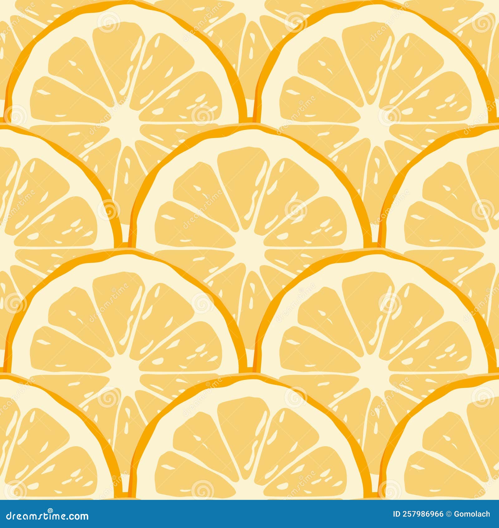 Vector Citrus Fruit Seamless Pattern with Round Mandarin, Orange ...
