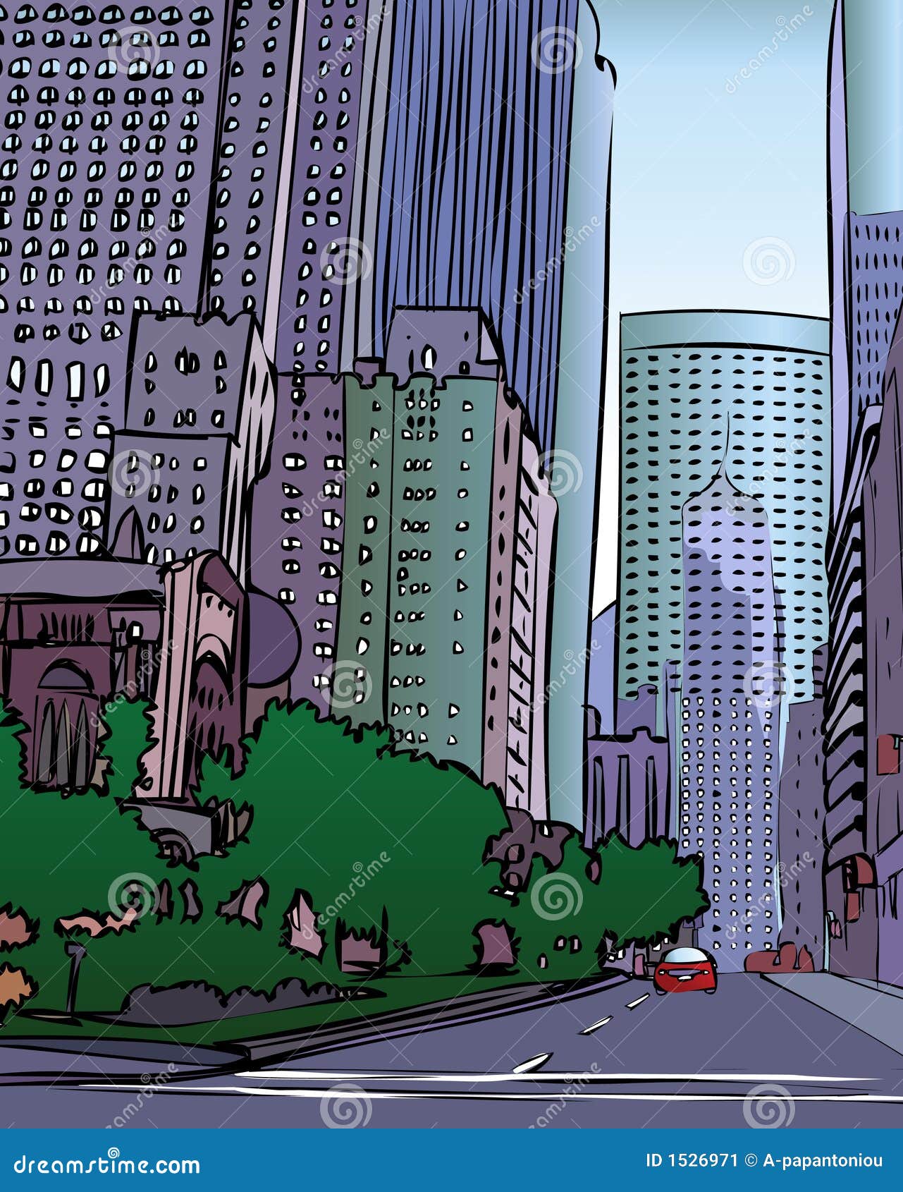 Vector City stock vector. Illustration of modern, office - 1526971