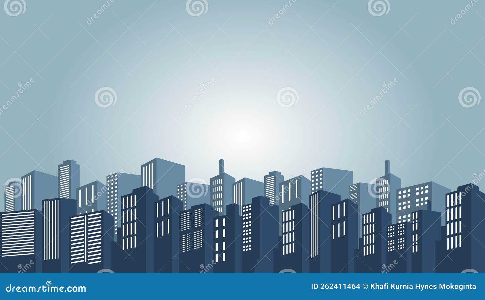 Vector City Background with Beautiful Sky at Night Stock Vector ...