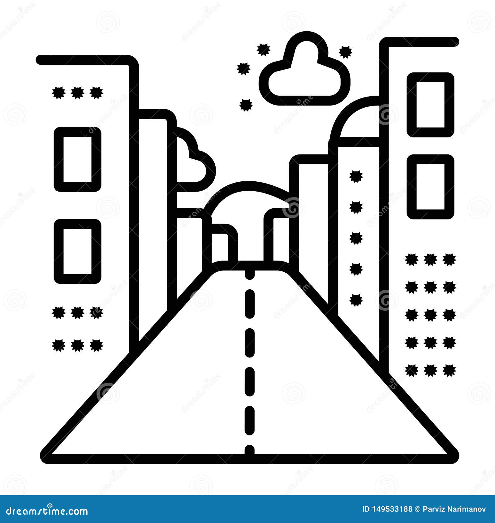 Vector City Buildings Icon Illustration Stock Vector - Illustration of ...