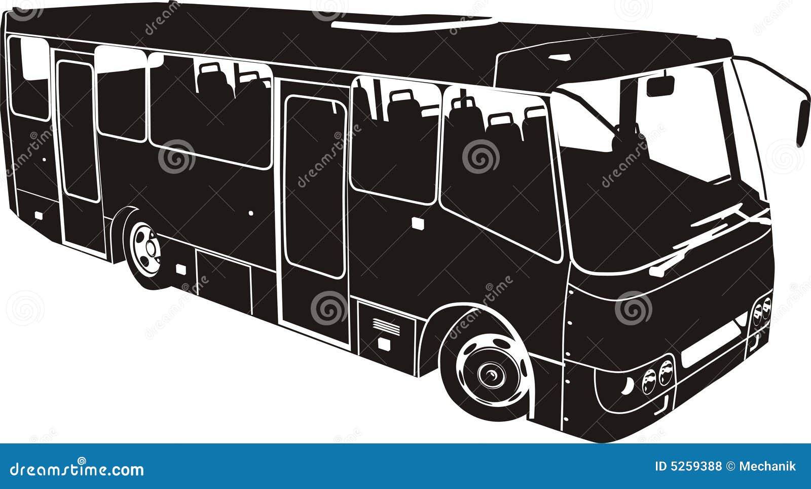Vector City Bus Silhouette | CartoonDealer.com #5259388