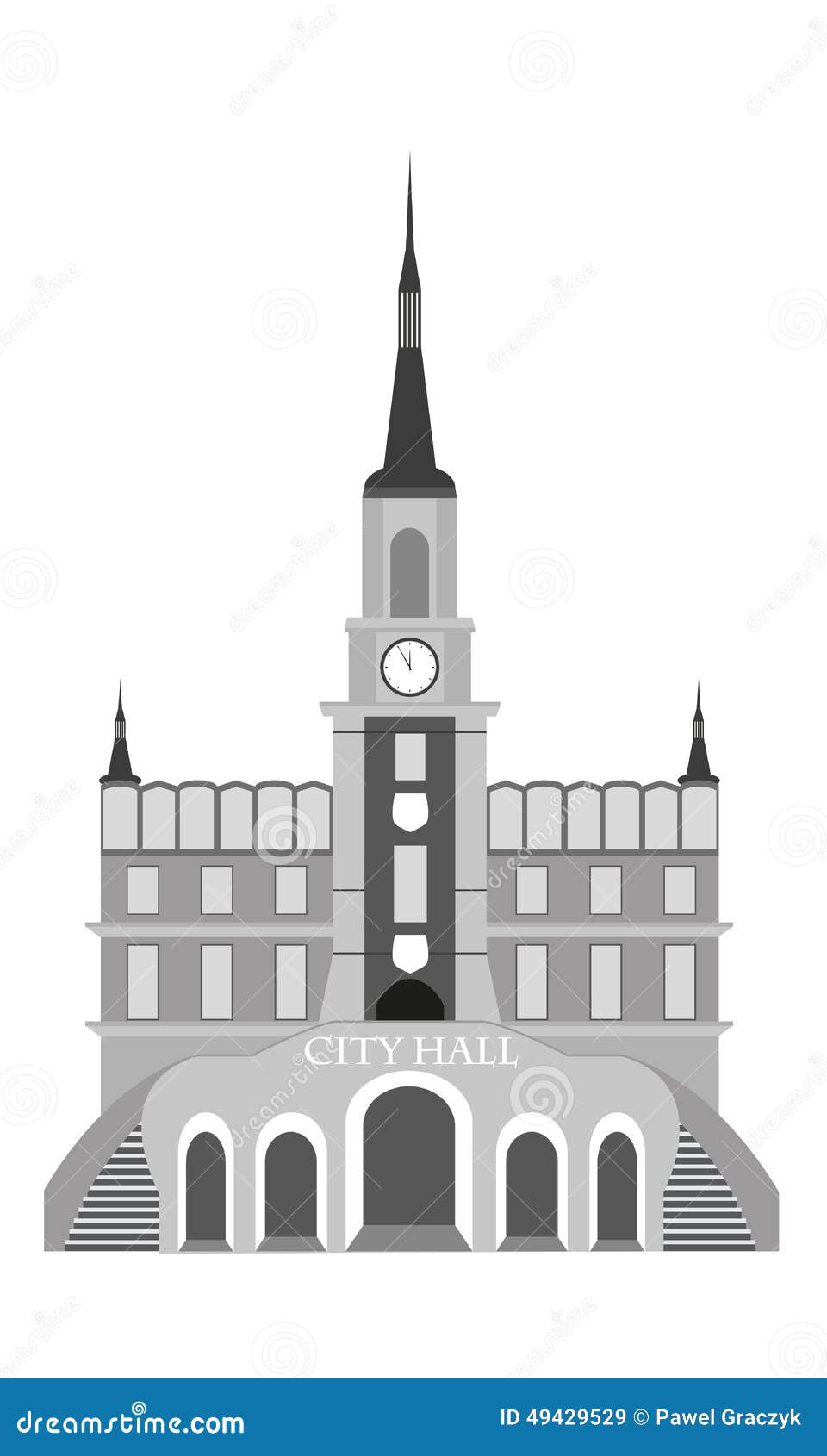 Vector city hall building stock vector. Illustration of buildings ...