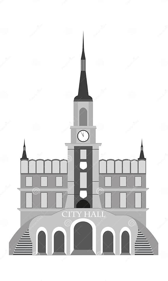 Vector city hall building stock vector. Illustration of buildings ...