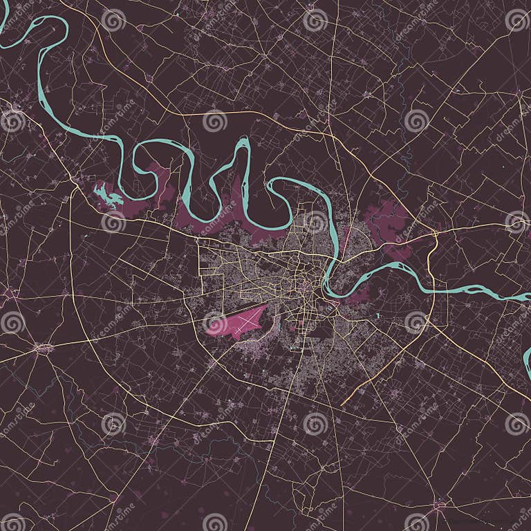Map of Agra, India stock vector. Illustration of circle - 284553892