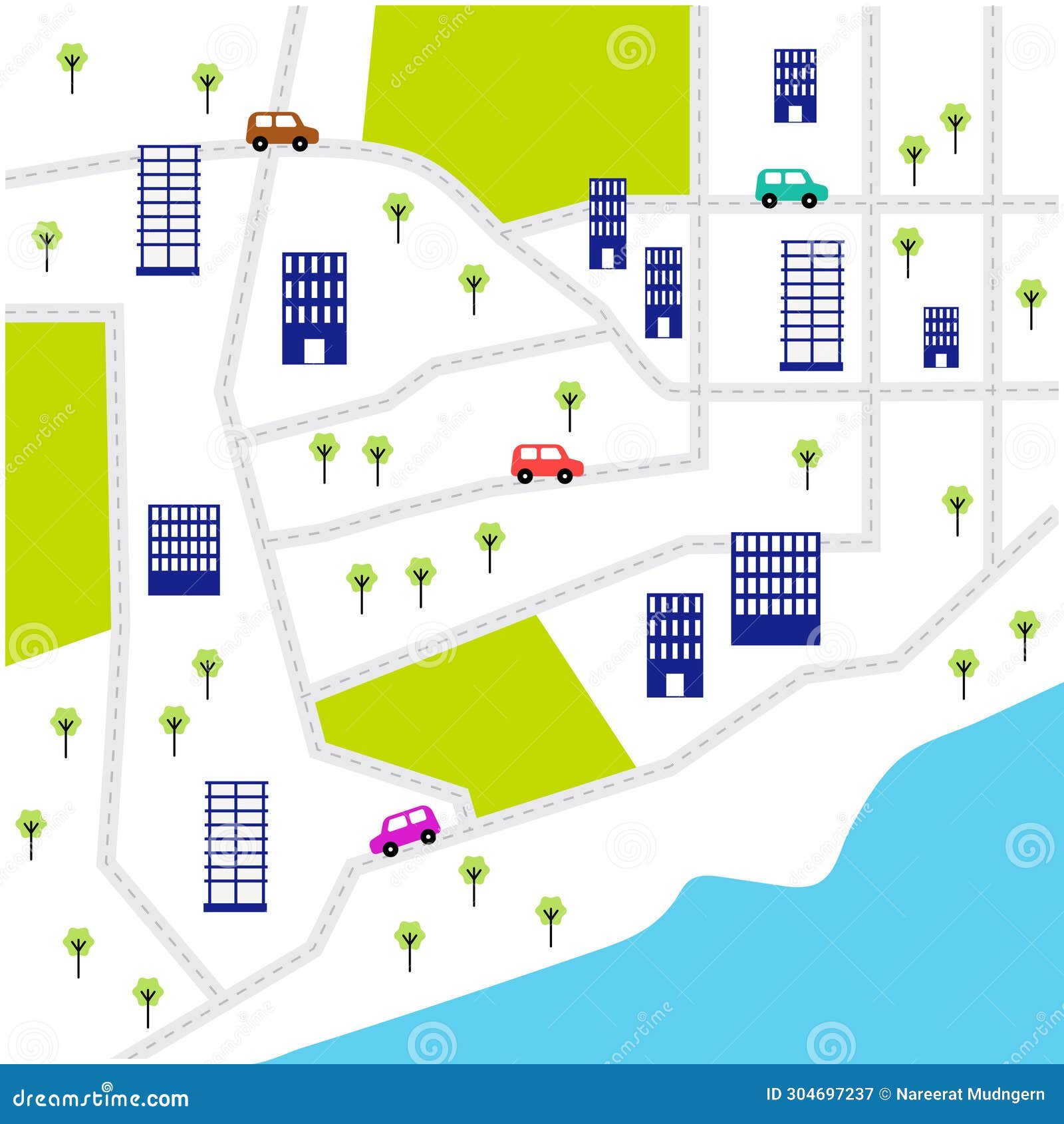 Vector city map stock illustration. Illustration of plan - 304697237