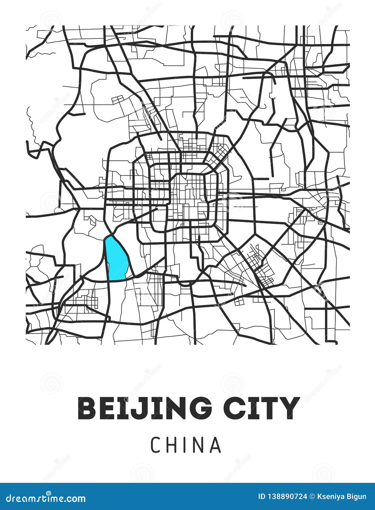 Vector City Map of Beijing City with Well Organized Separated Layers ...
