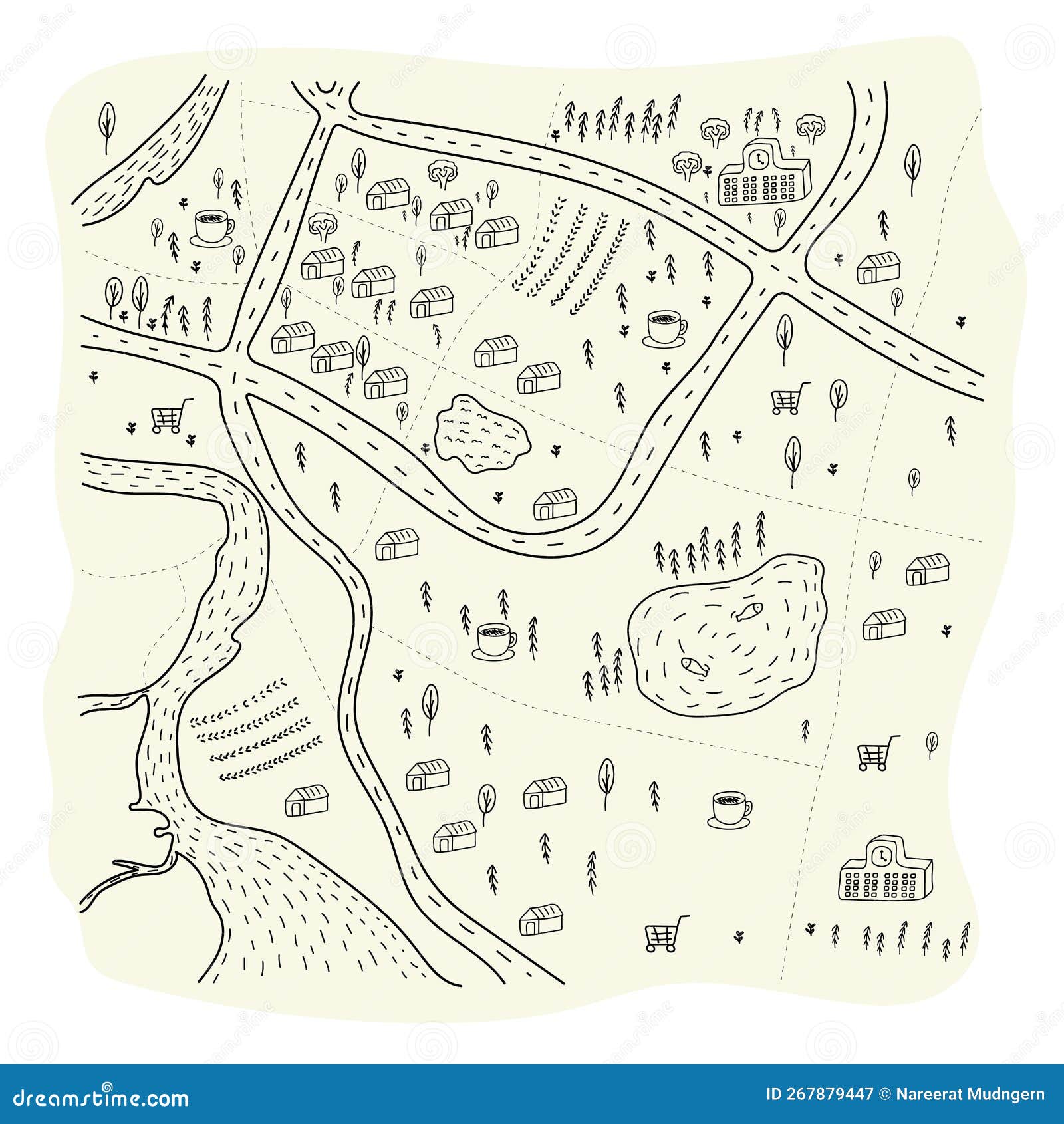 Vector city map stock vector. Illustration of google - 267879447