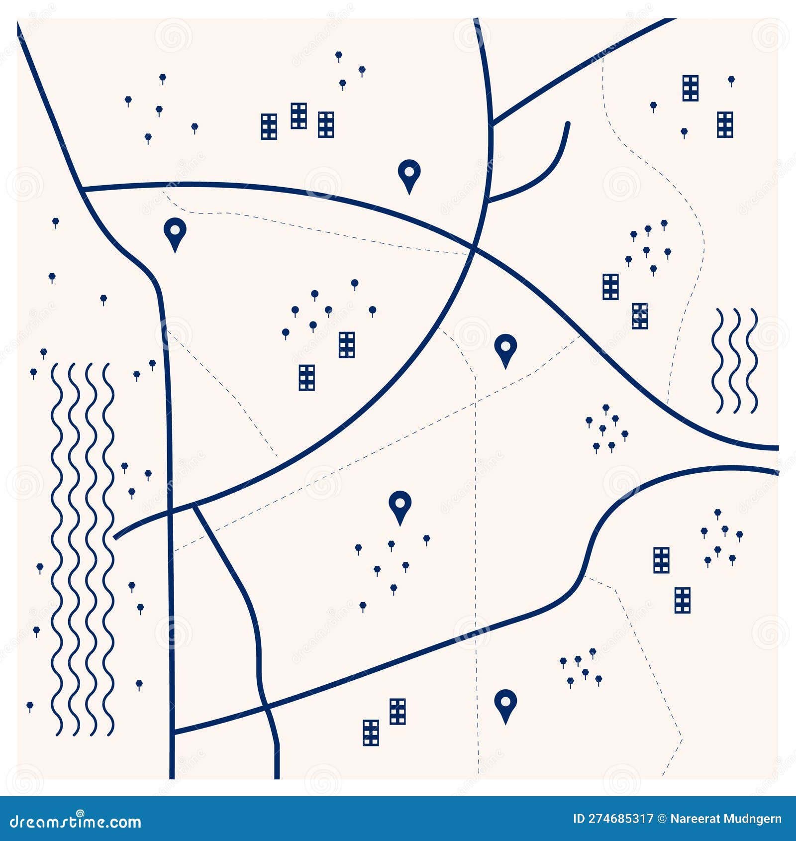 Vector city map stock vector. Illustration of polish - 274685317