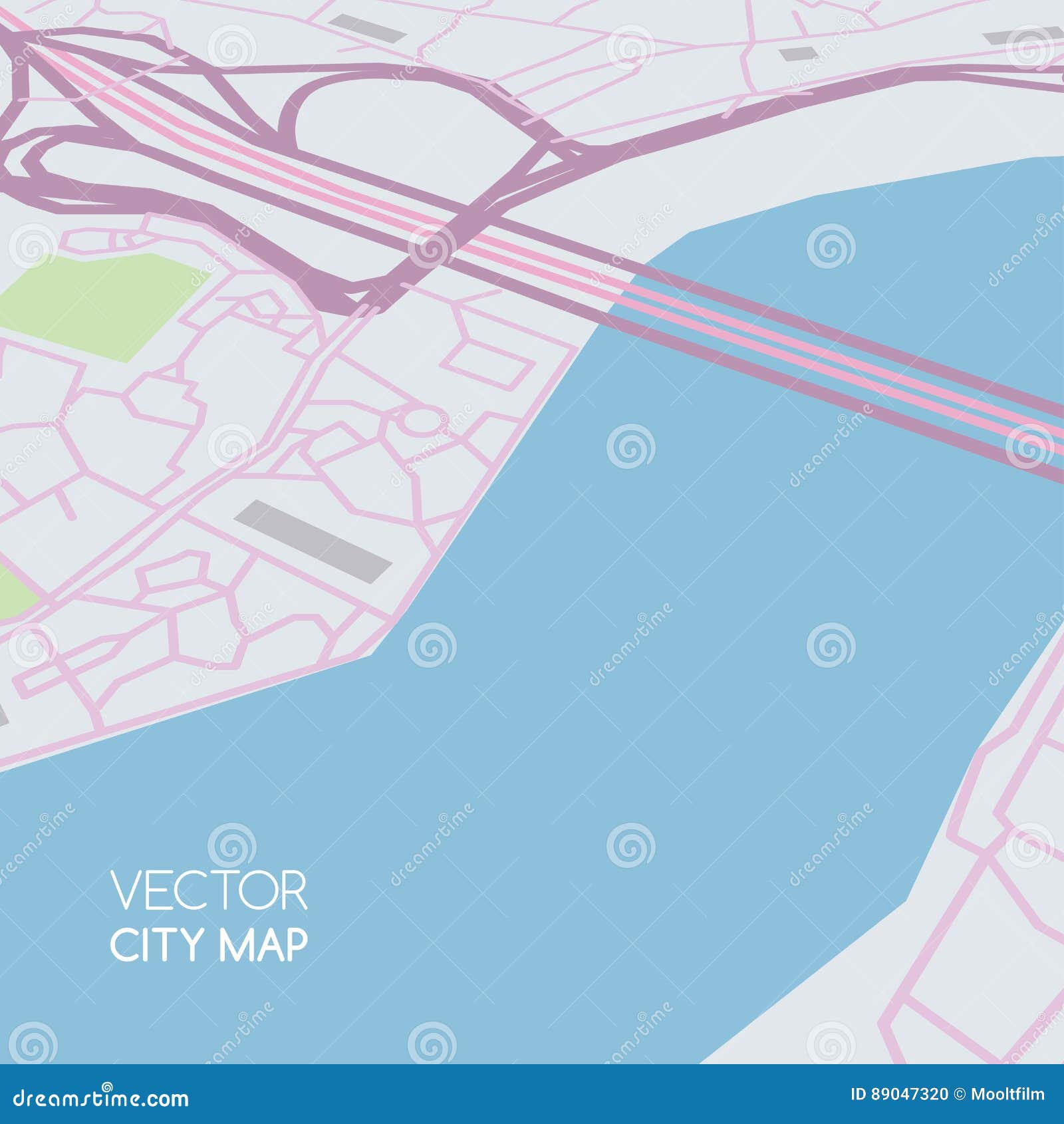 Vector city map stock vector. Illustration of plan, flat - 89047320