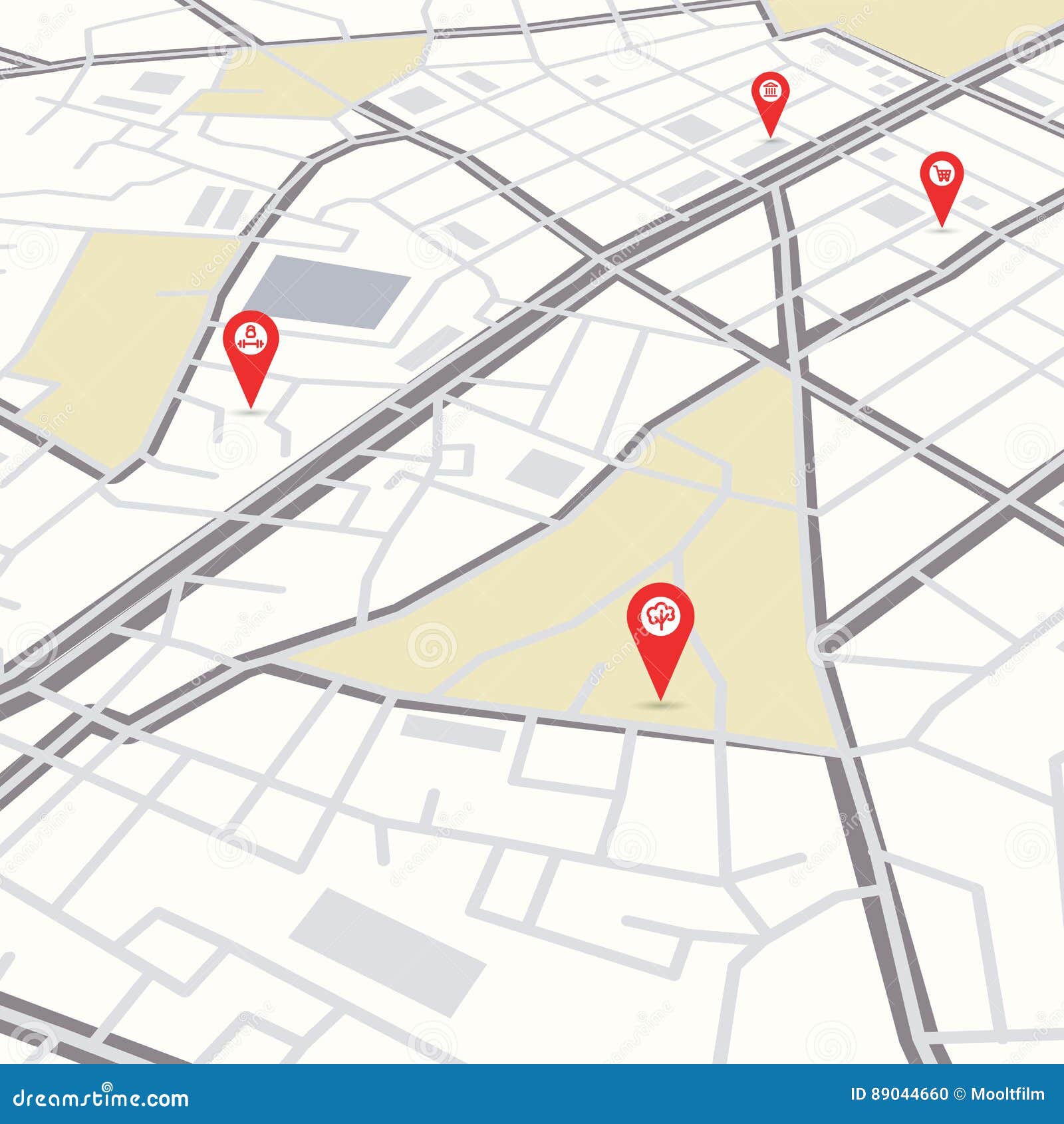 Vector city map stock vector. Illustration of life, megapolis - 89044660